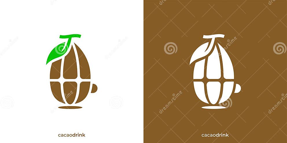 Creative Cacao Drink Logo. Cacao Fruit and Abstract Mug Cup Drink ...