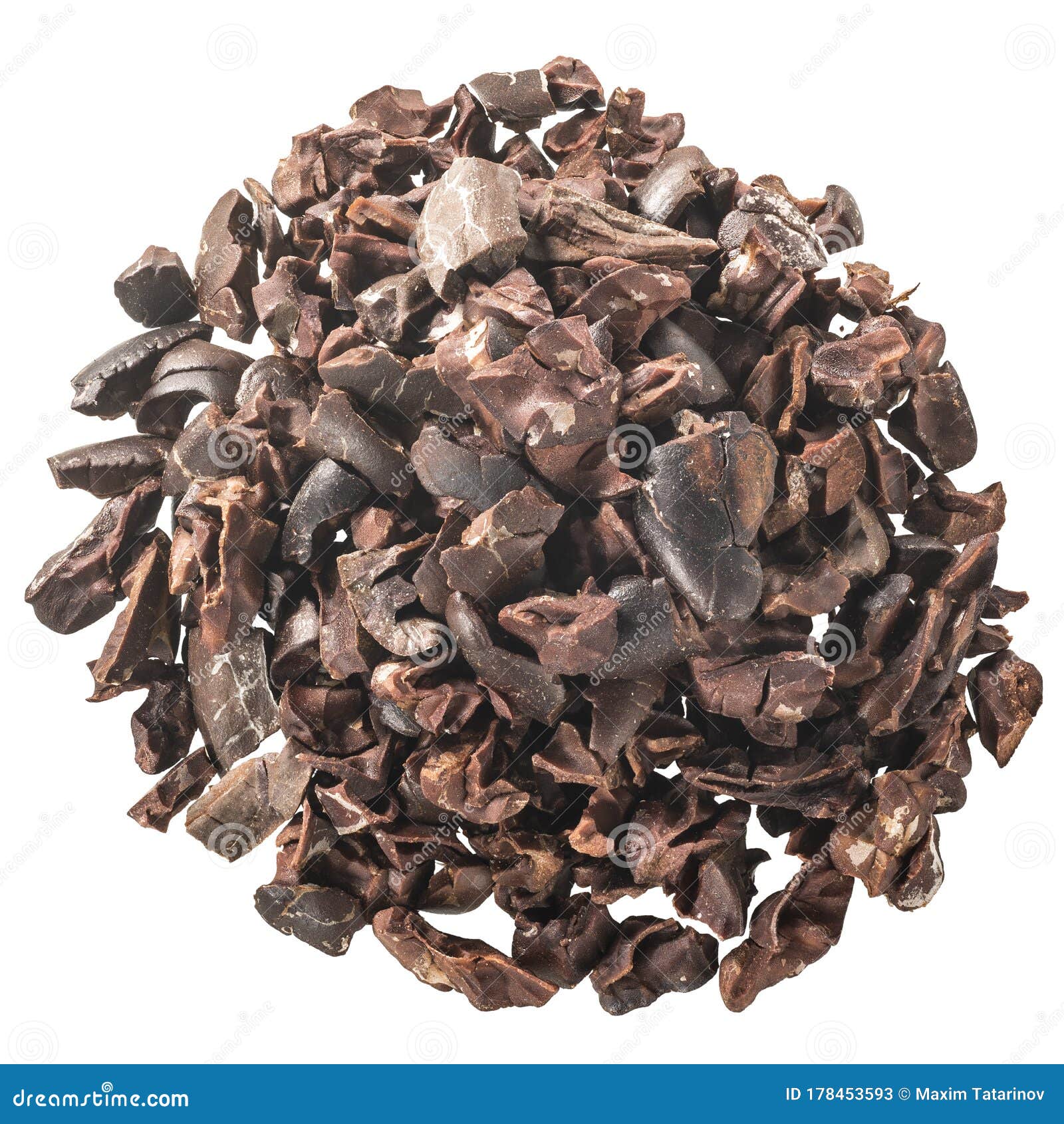 Cacao Nibs Broken Beans Pile, Paths, Top Stock Image - Image of ...