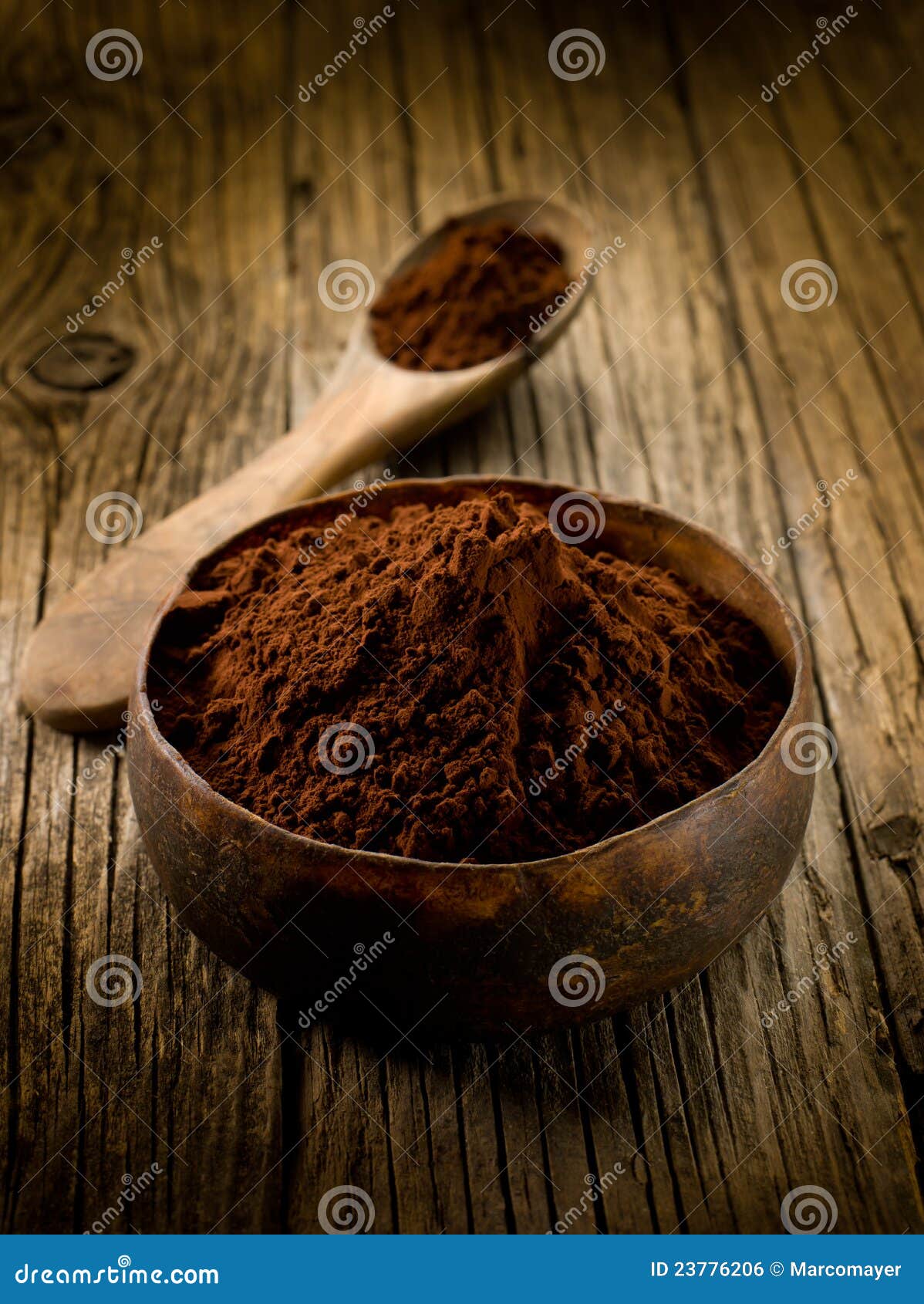 Cacao Powder On Gray Concrete Texture Royalty-Free Stock Photo ...