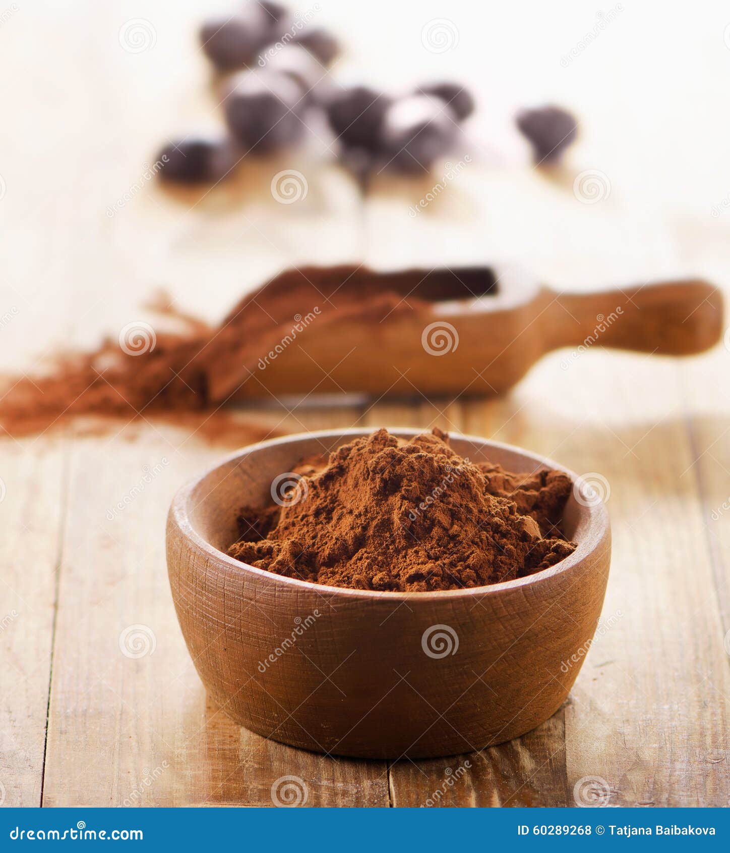 Cacao powder in a bowl. stock photo. Image of flavor - 60289268