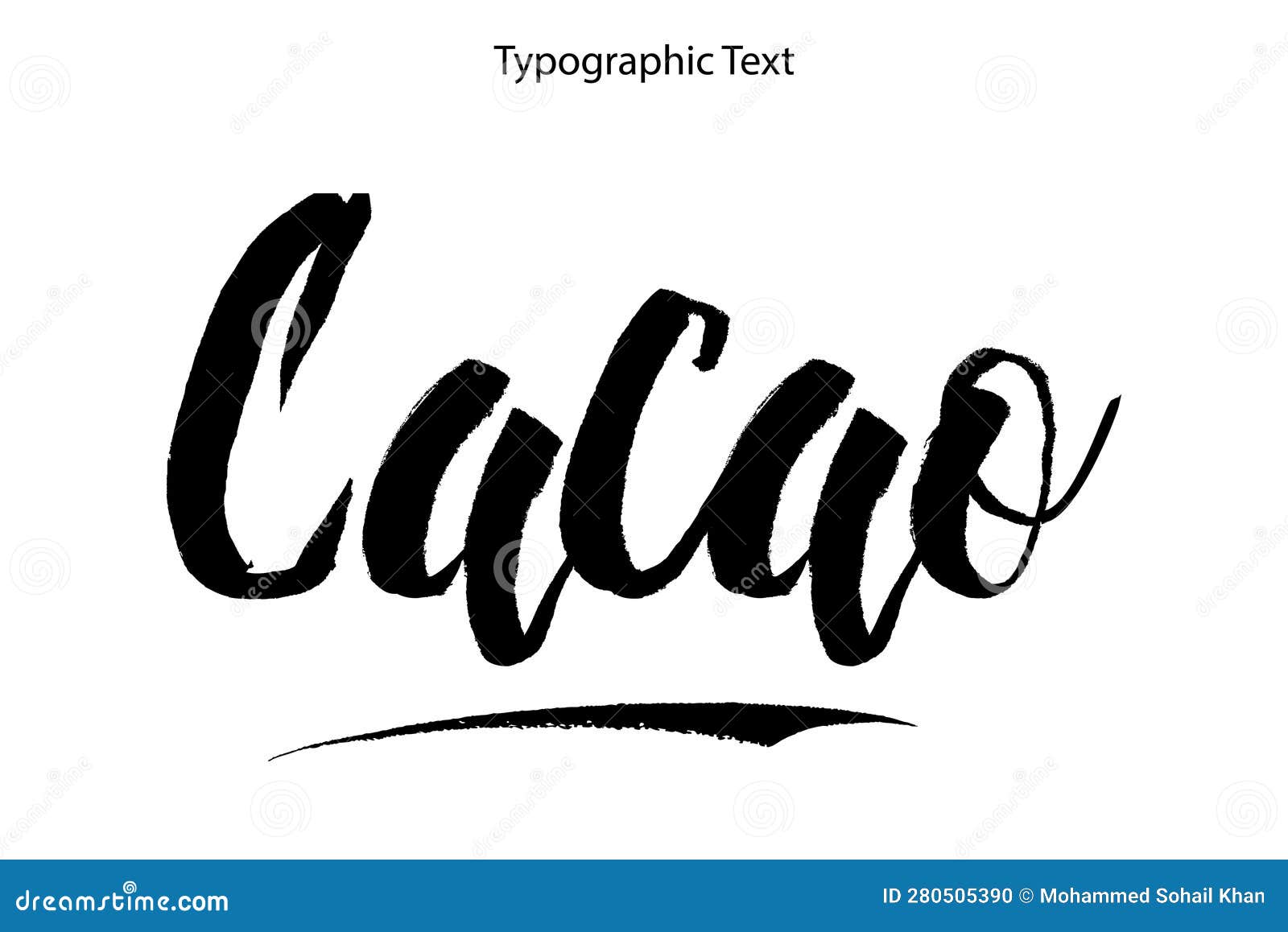 Cacao Typography Lettering Text Vector Design Quote Stock Vector ...