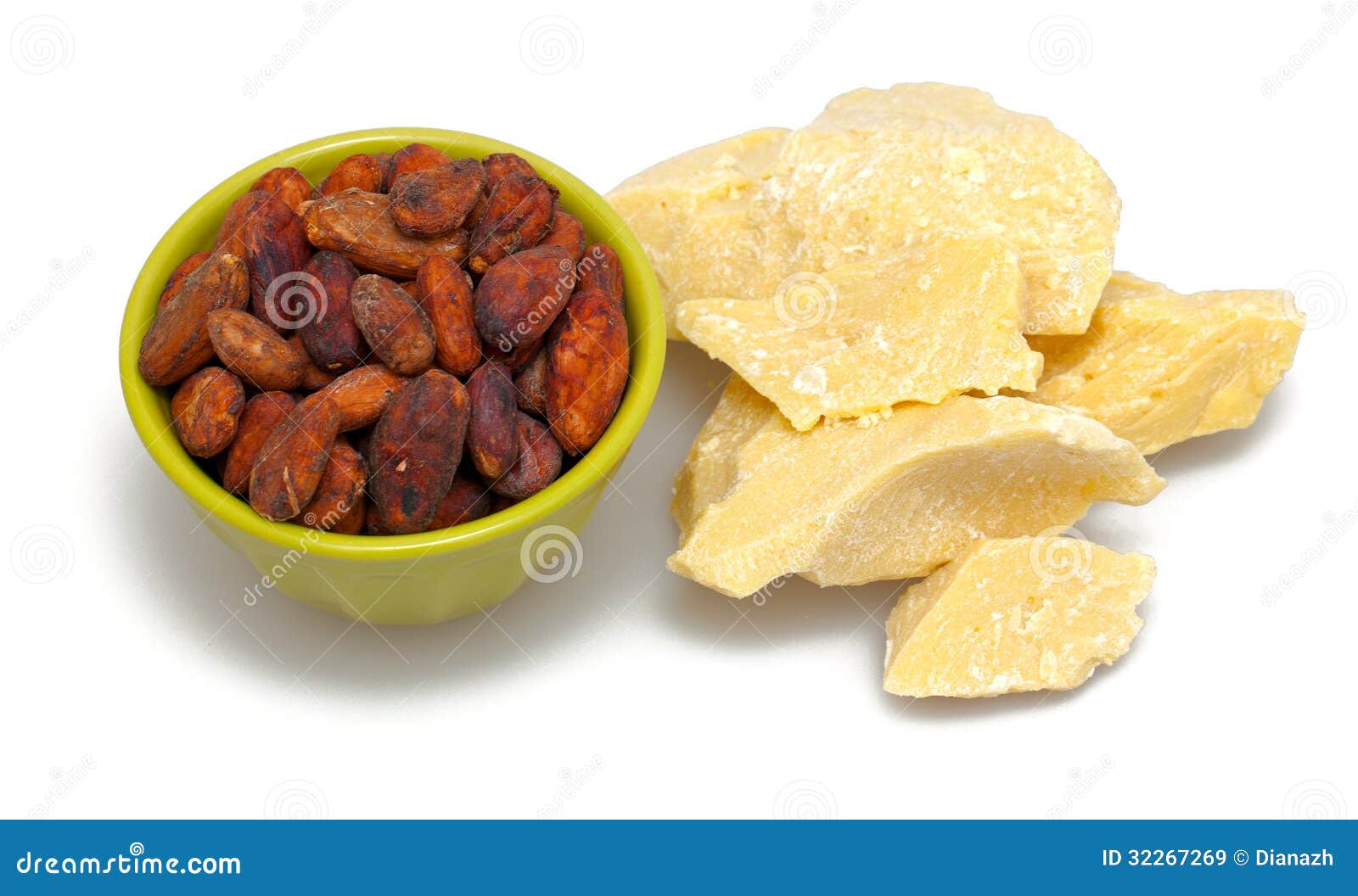 Cacaoboter en bonen stock afbeelding. Image of niemand - 32267269