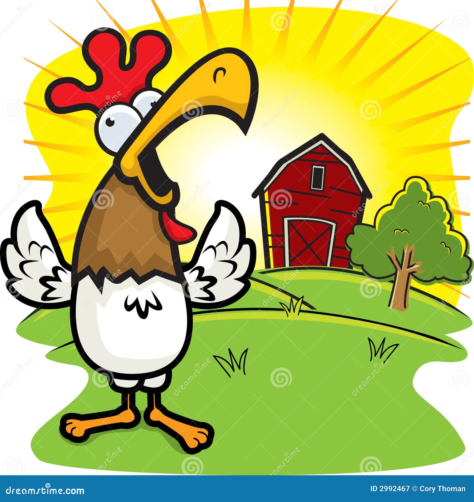 Cacareo del gallo ilustración del vector. Ilustración de estela - 2992467