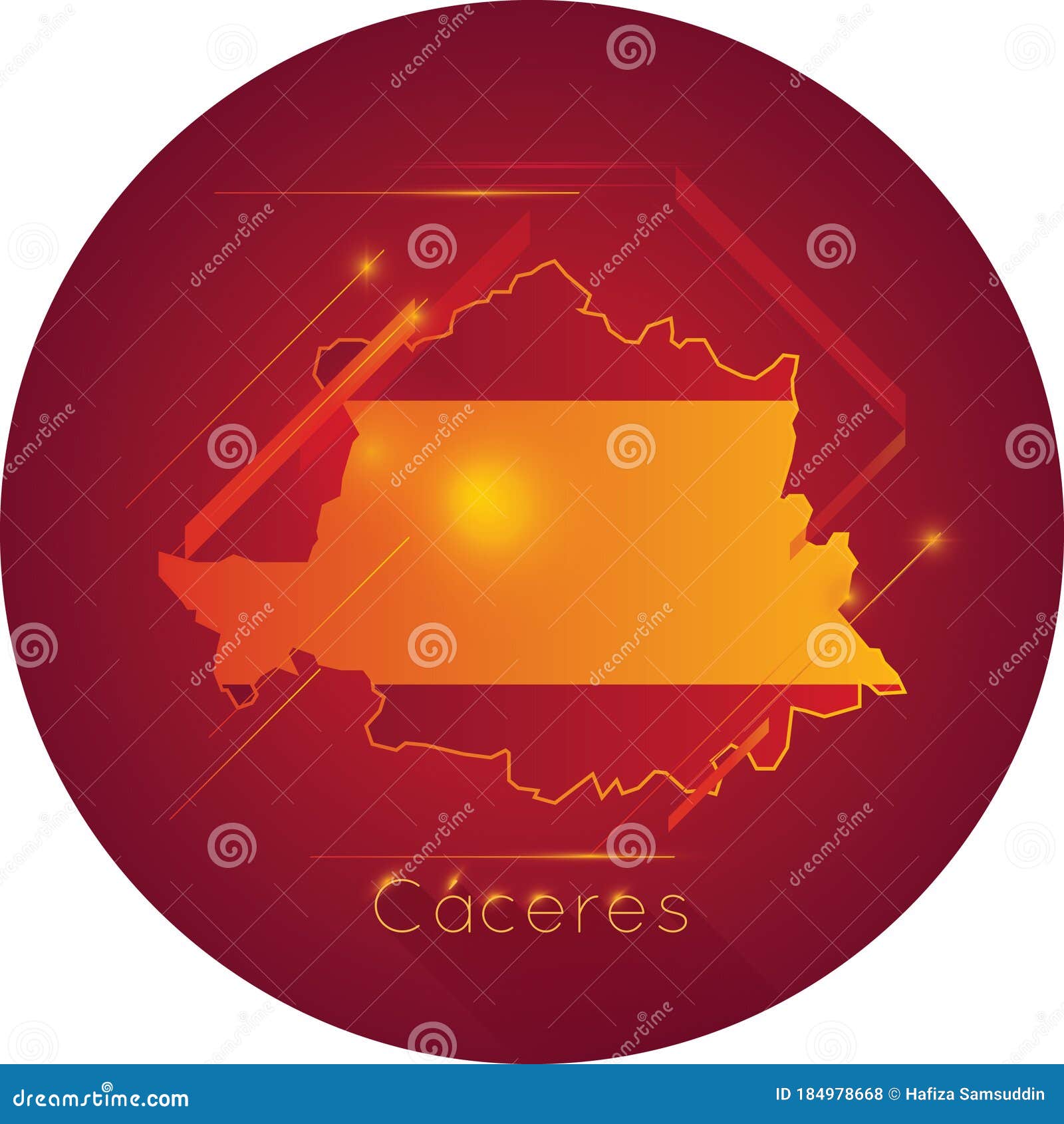 Caceres Map. Vector Illustration Decorative Design Stock Illustration ...