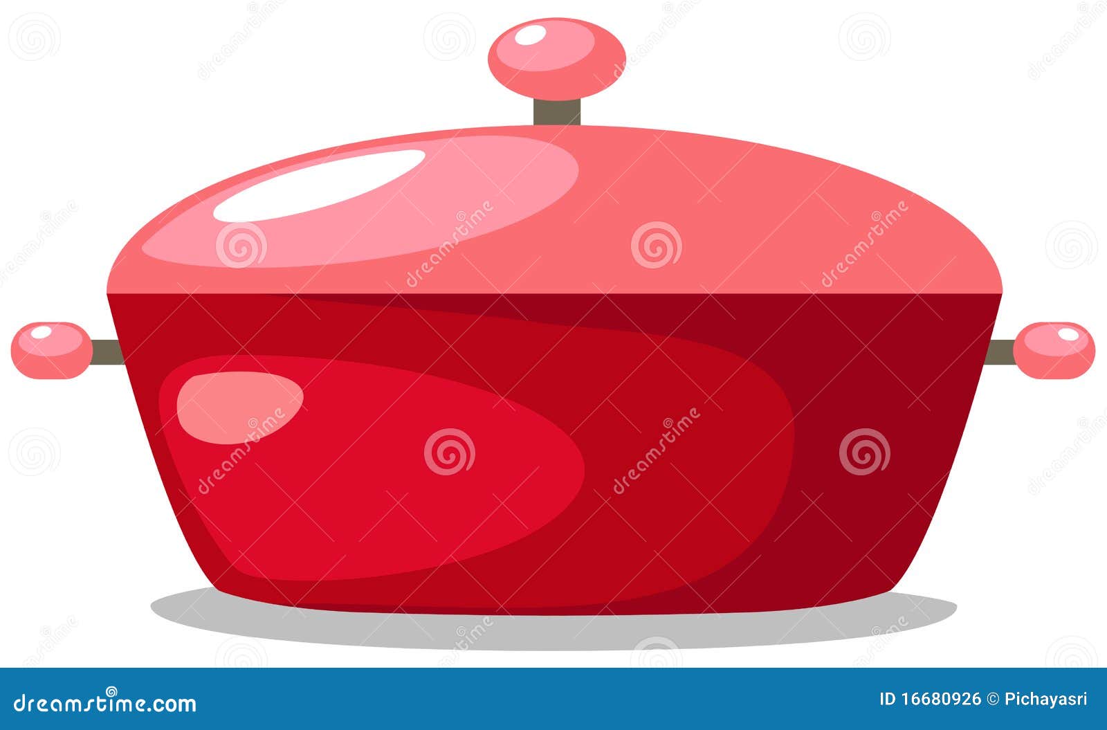 Cacerola roja ilustración del vector. Ilustración de accesorio - 16680926