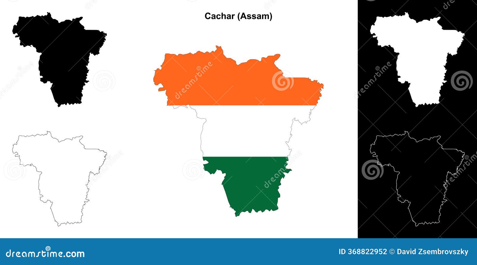 Cachar District Assam State, Republic Of India Map Vector Illustration ...