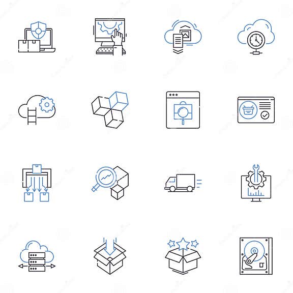 Cache Line Icons Collection. Storage, Memory, Caching, Database ...