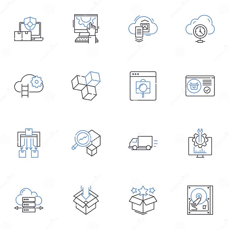 Cache Line Icons Collection. Storage, Memory, Caching, Database ...