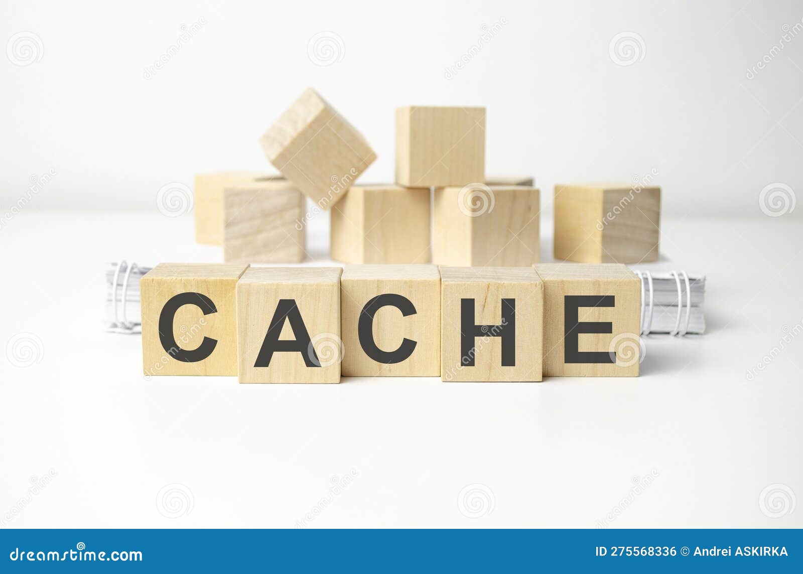 Cache Word Made with Wooden Blocks and White Background Stock Photo ...