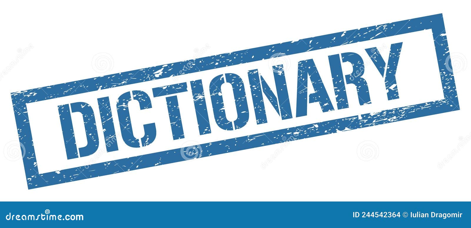 Cachet Rectangle Bleu Grungy Du Dictionnaire Illustration Stock ...