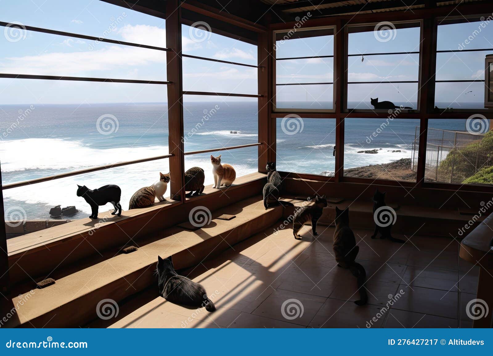 Cachette with View of the Ocean, Where Many Cats are Looking at the ...