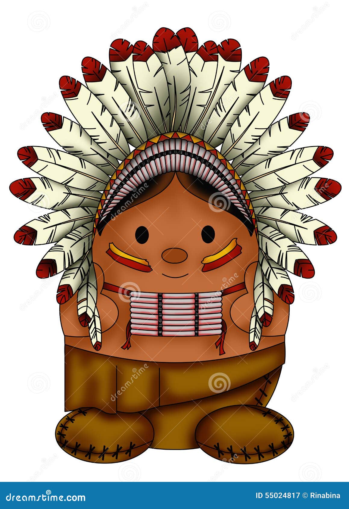 Cacique indio stock de ilustración. Ilustración de americano - 55024817