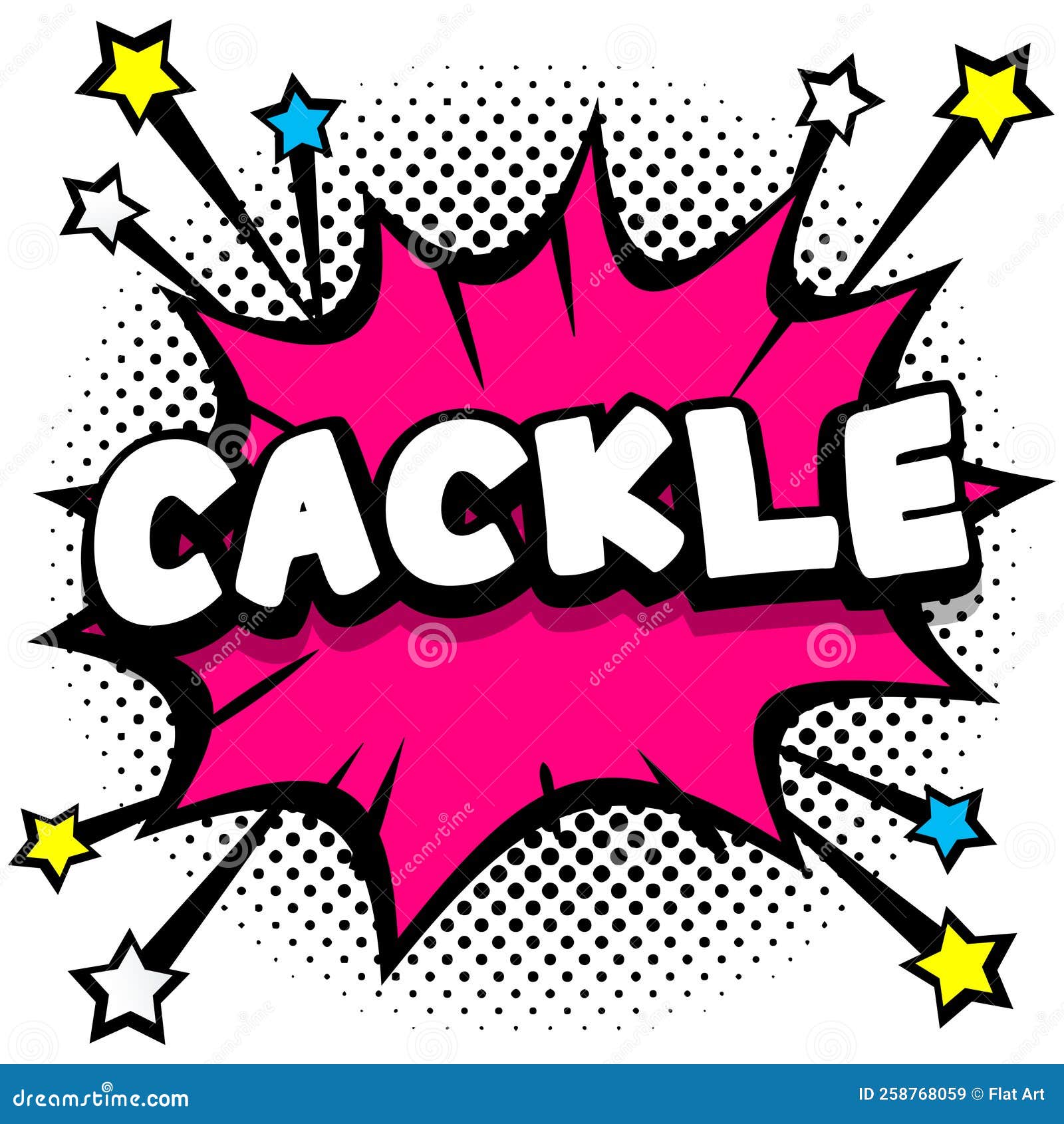 Cackle Pop Art Comic Speech Bubbles Book Sound Effects Stock Vector - Illustration of modern ...