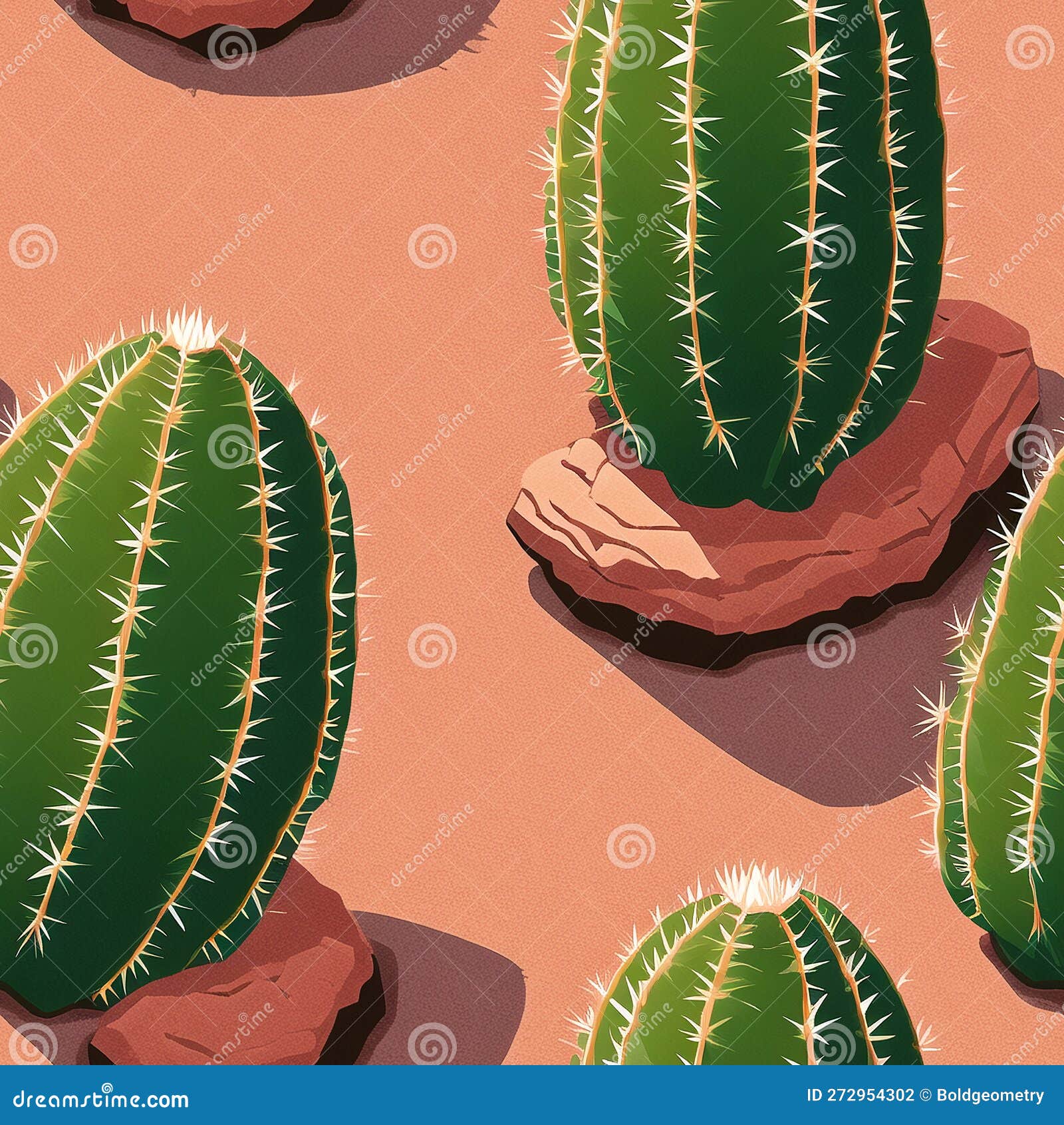 Cacti Art Design Pattern for Wallpapers and Background Seamless Cactuss ...