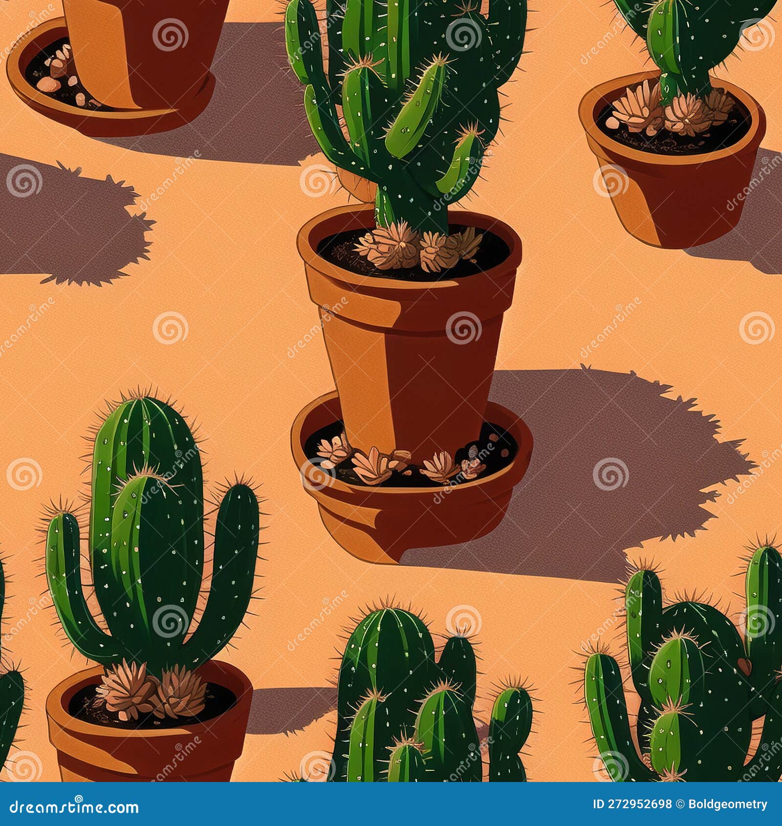 Cacti Seamless Repeat Pattern Design Cactuss for Textile Design Fabric ...