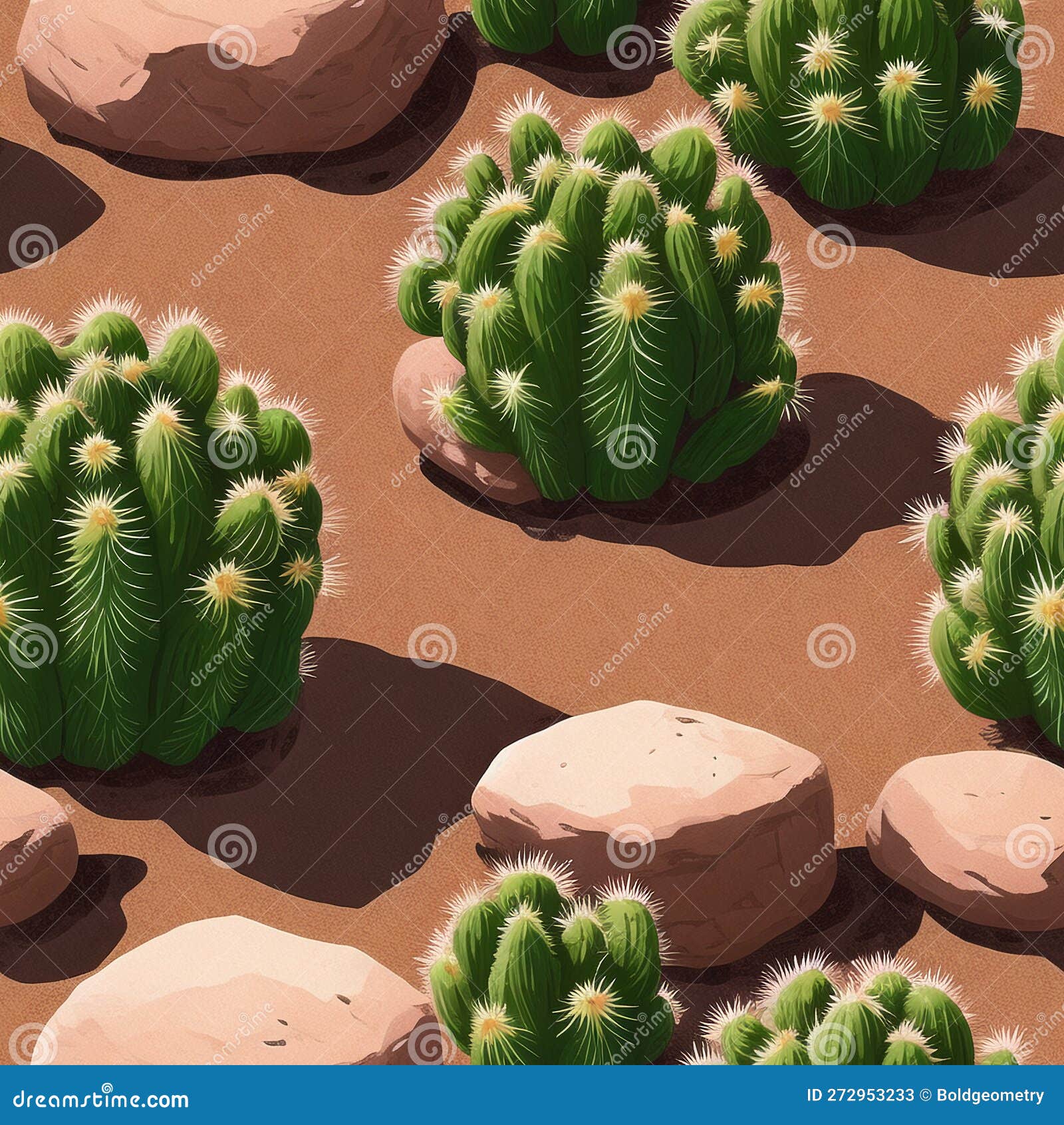 Cacti Seamless Repeat Pattern Design Cactuss for Textile Design Fabric ...
