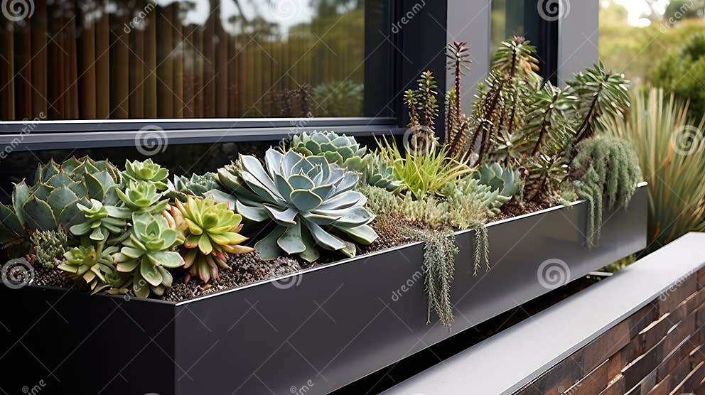 Cacti window box stock illustration. Illustration of plants - 339938667