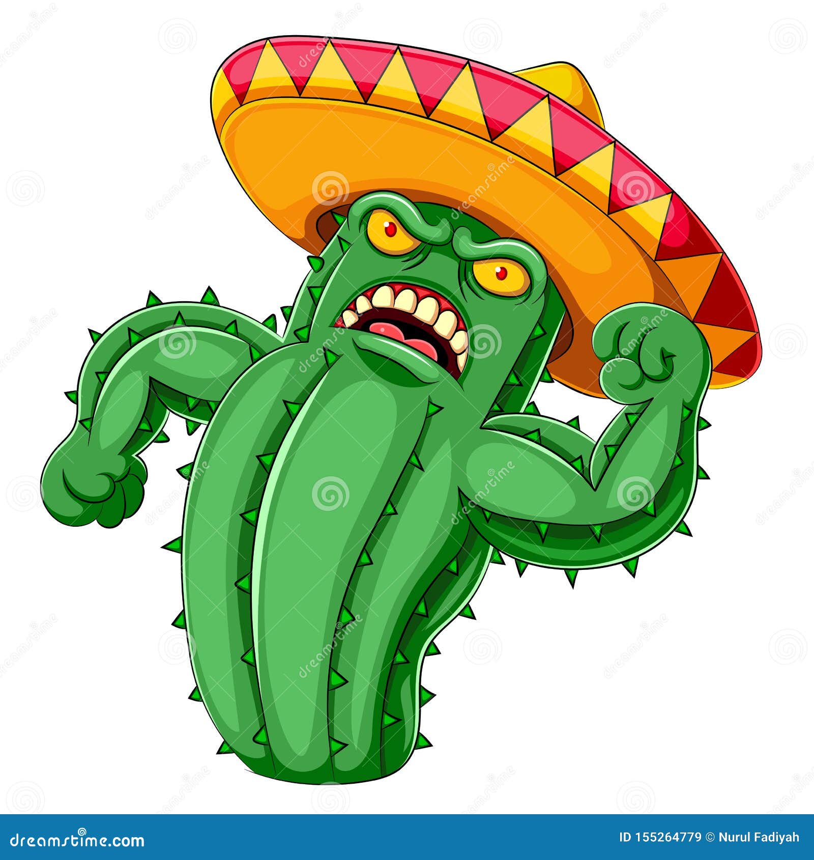 Angry Cactus Vector Illustration | CartoonDealer.com #89462840