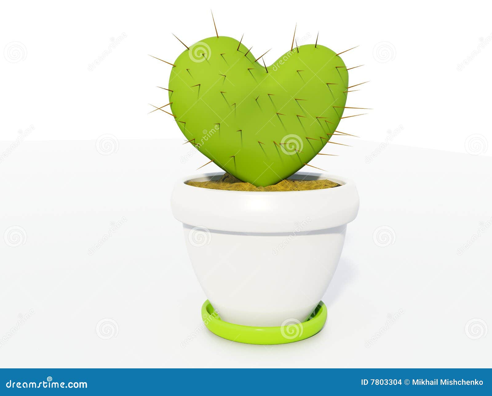 Cactus as heart stock photo. Image of render, decorative - 7803304