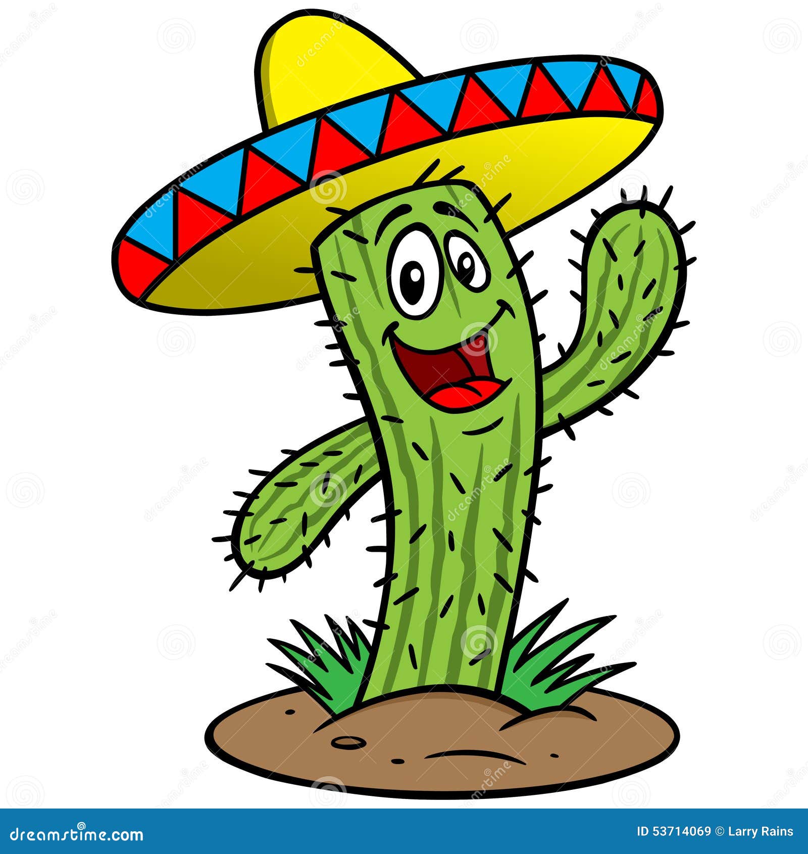 Cactus Cartoon stock vector. Illustration of barren, thorn - 53714069