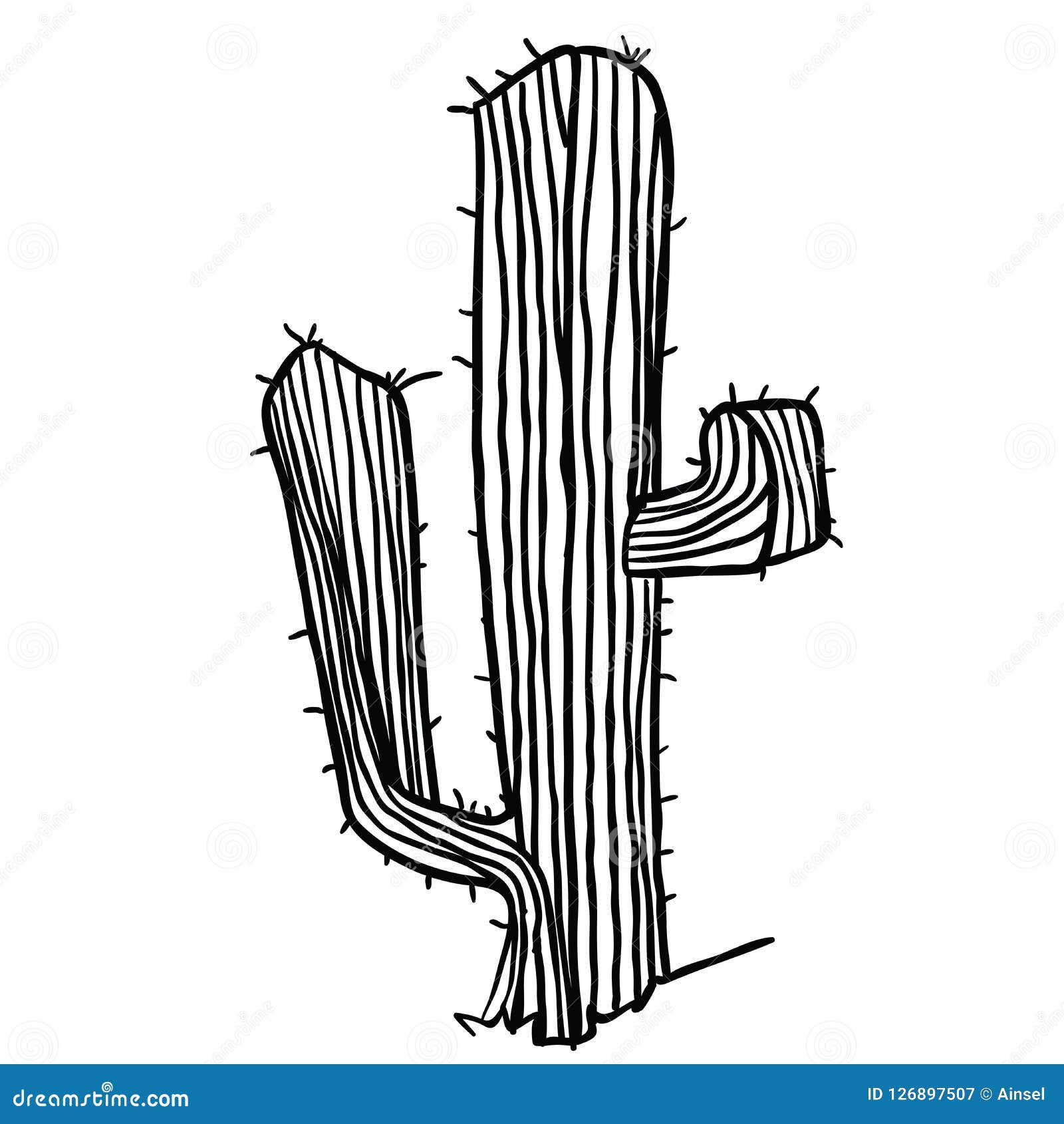 Cactus black stock illustration. Illustration of desert - 126897507
