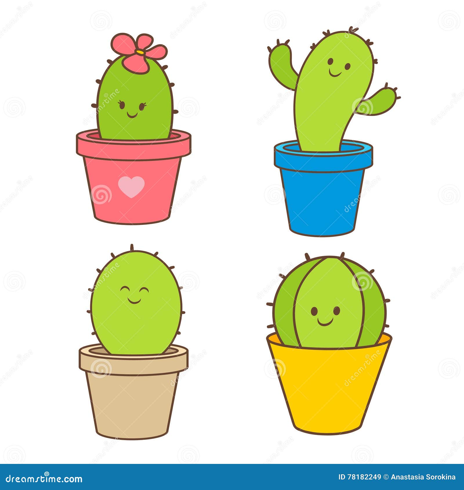Cactus cartoon stock vector. Illustration of love, plant - 78182249