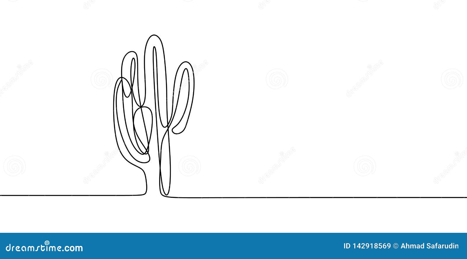 Cactus Continuous Line Drawing Vector Illustration Stock Illustration ...
