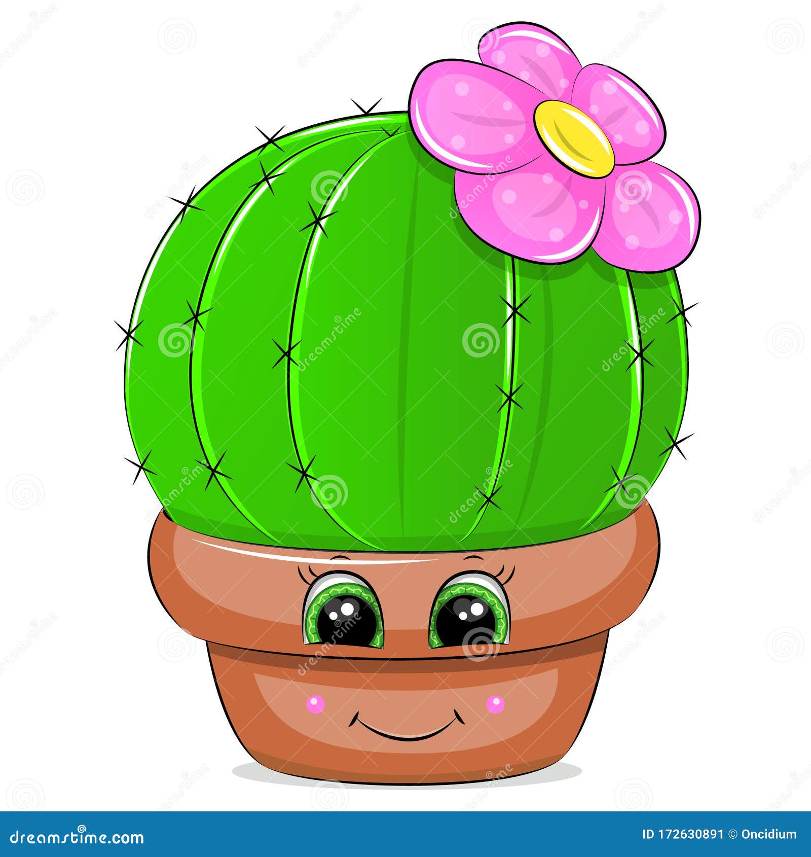 Cactus De Dibujos Animados Con Flor Rosa Ilustración del Vector ... Cactus De Dibujos Animados Con Flor Rosa Ilustración del Vector ...