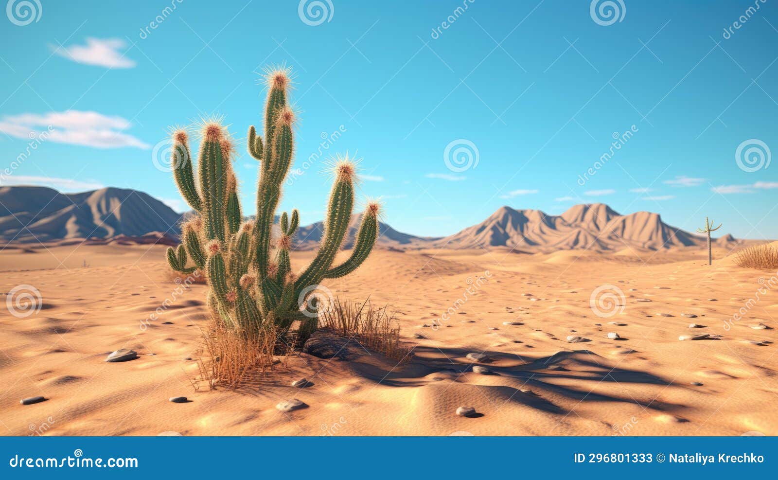 Cactus in the Desert. Cactus Panorama. Cactus in Desert. Dry Desert ...