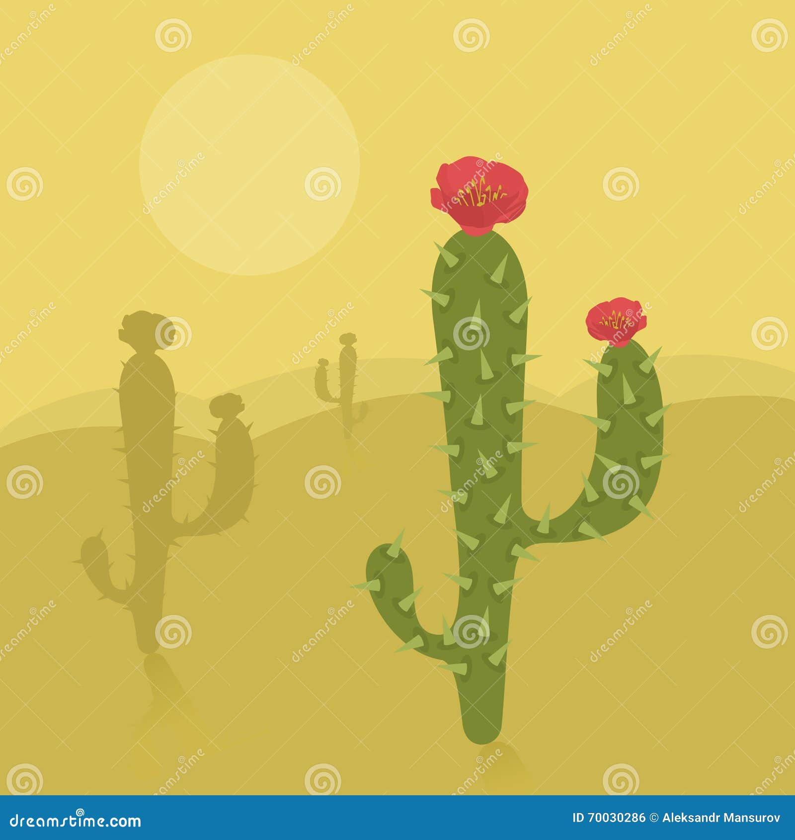 Cactus desert stock vector. Illustration of desert, pattern - 70030286