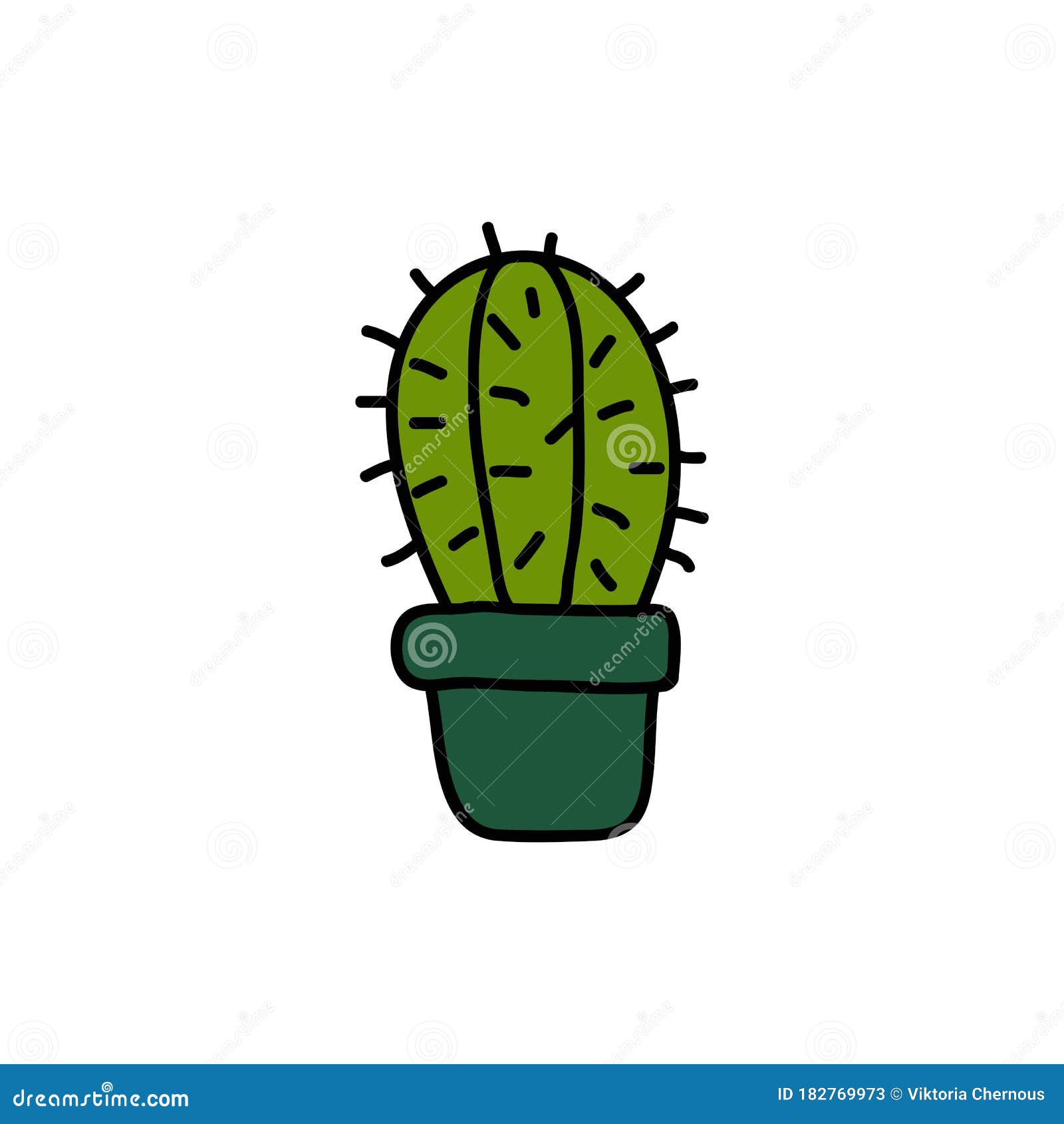 Cactus doodle icon stock illustration. Illustration of isolated - 182769973