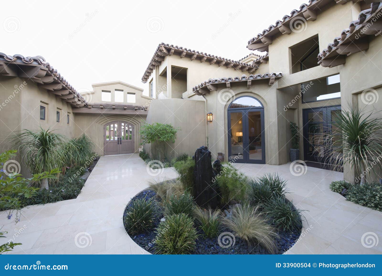 Cactus Garden and Courtyard of Home Stock Photo - Image of cactus ...