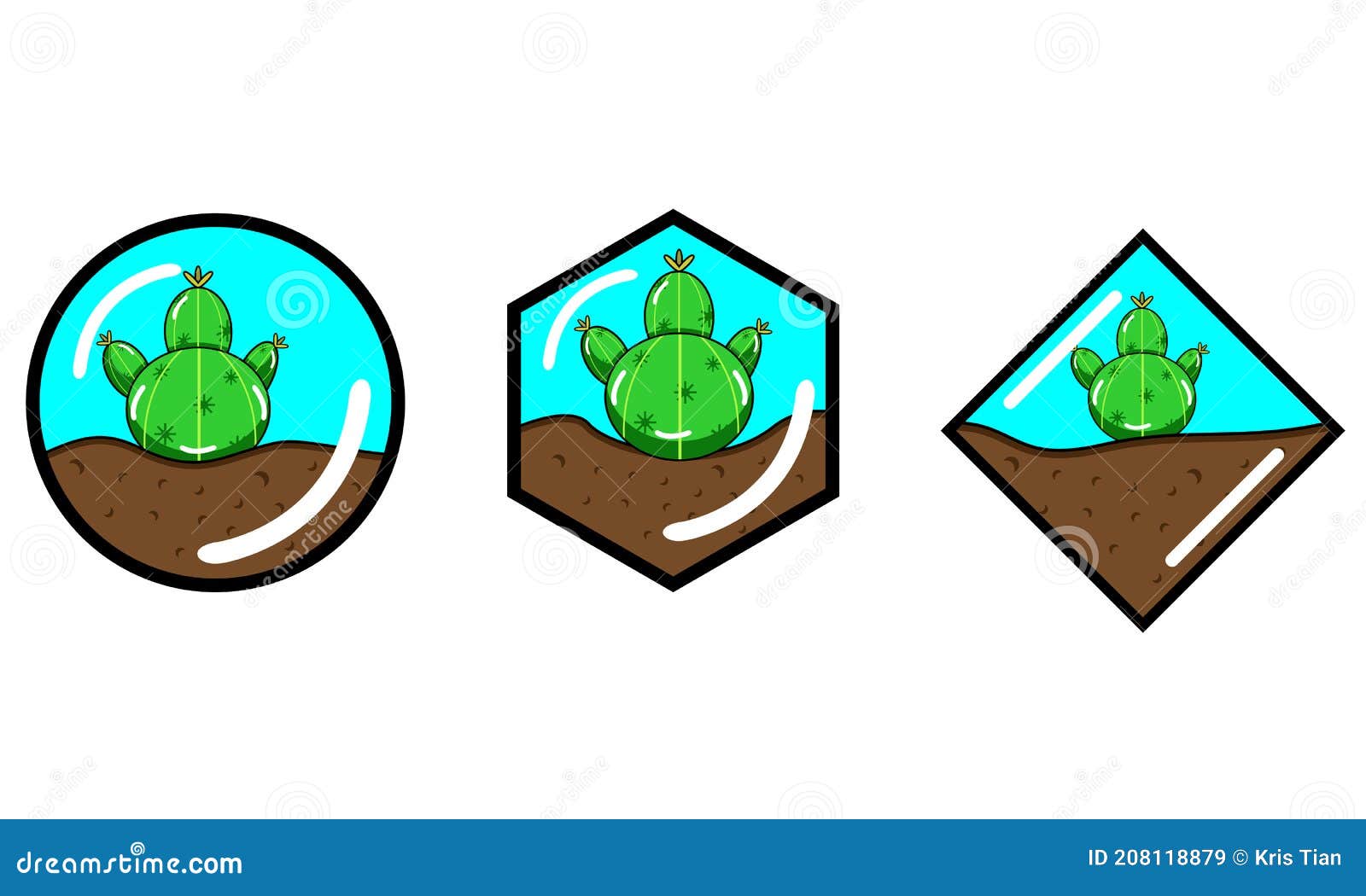 Cactus geometry inside stock vector. Illustration of concept - 208118879