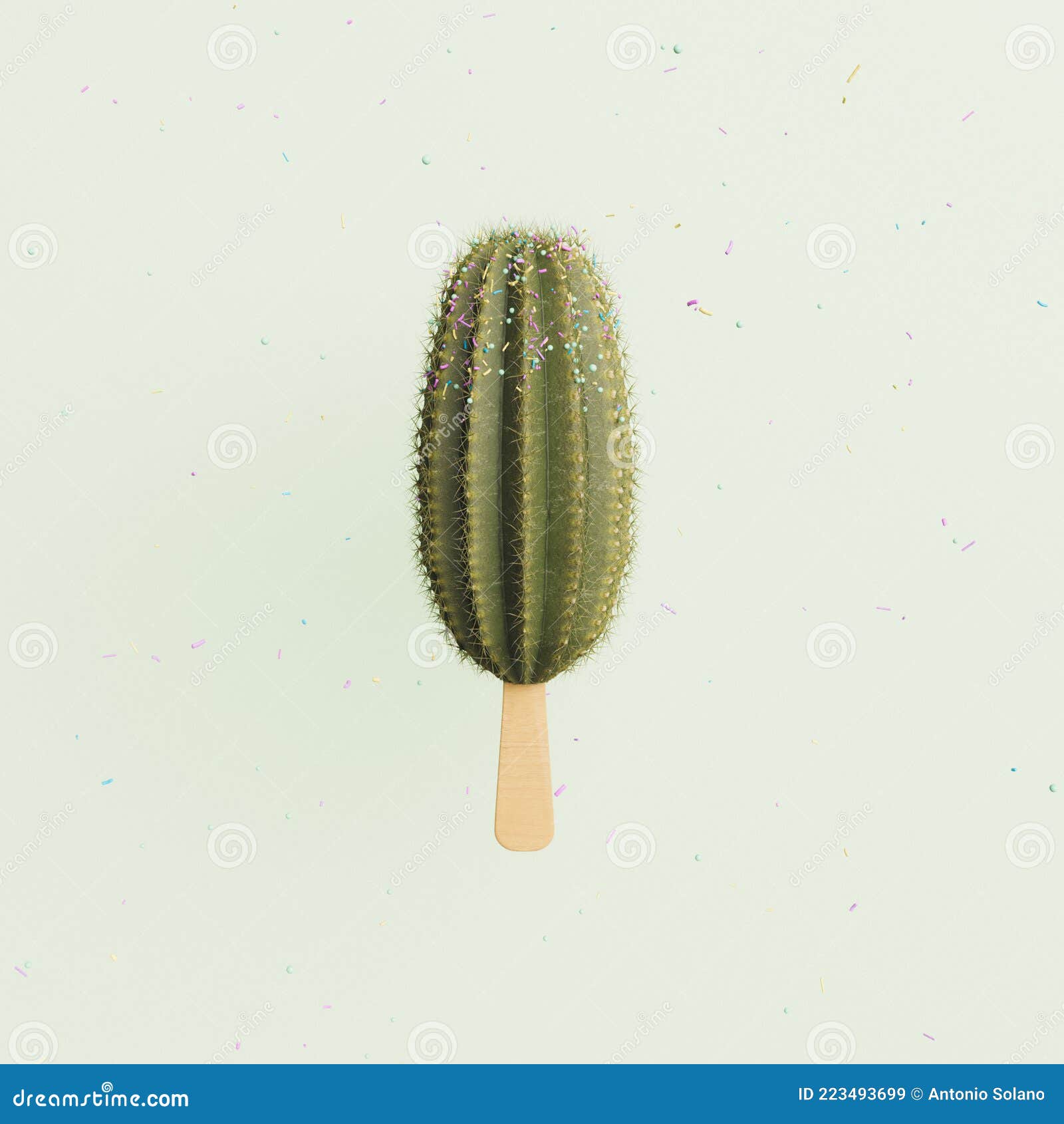 Cactus ice cream stock illustration. Illustration of people - 223493699