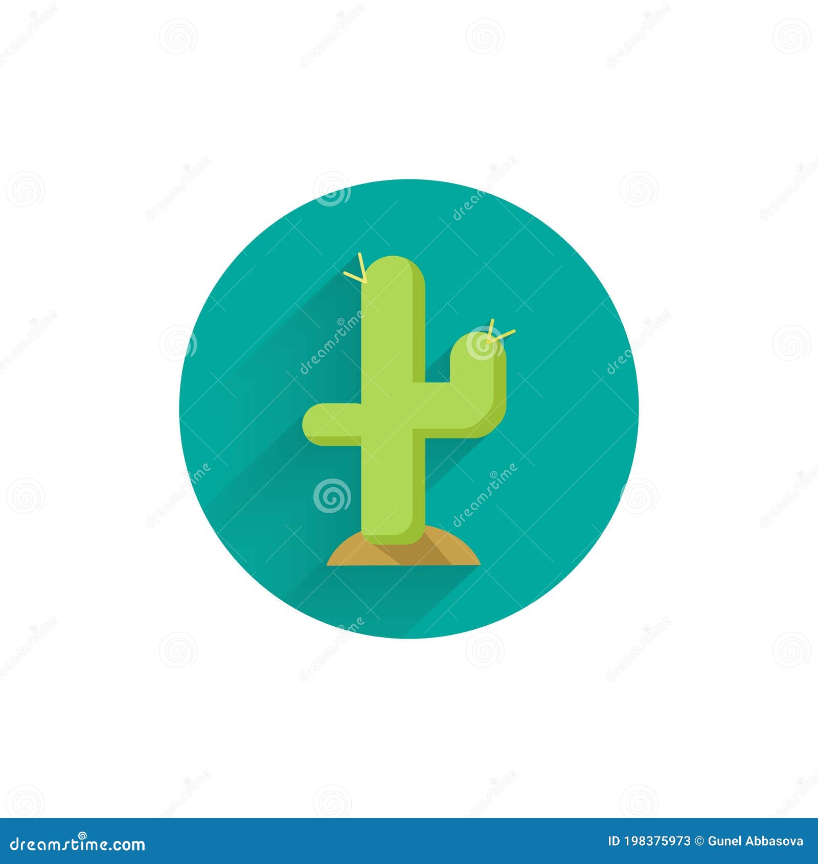 Cactus Icon. Desert Cactus Flat Icon with Shadow. Cactus Flat Icon ...