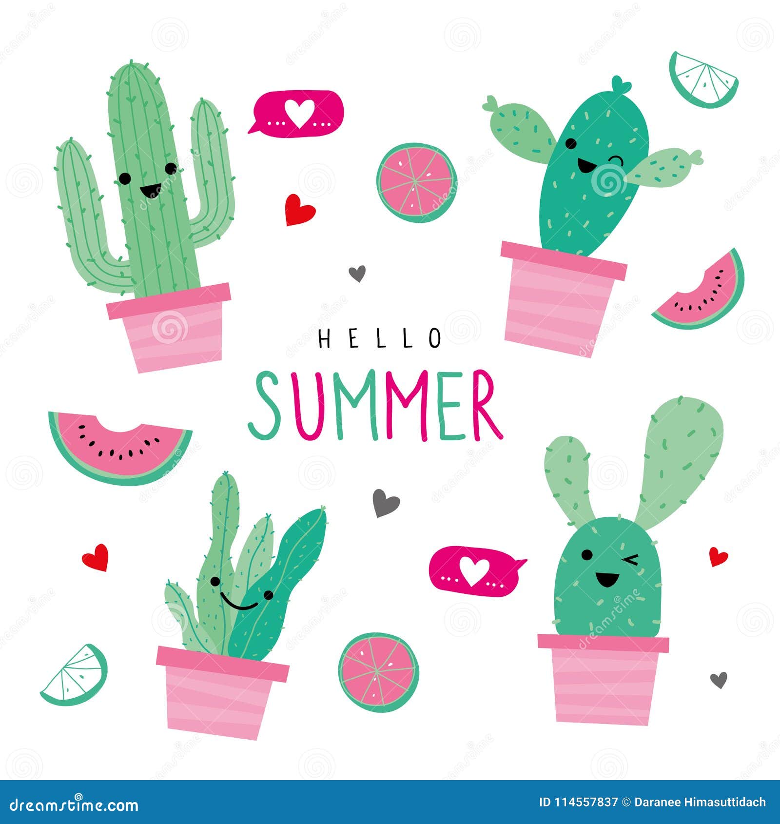 Cactus Icon Flat, Cartoon Style Isolated On White Background. Vector ...