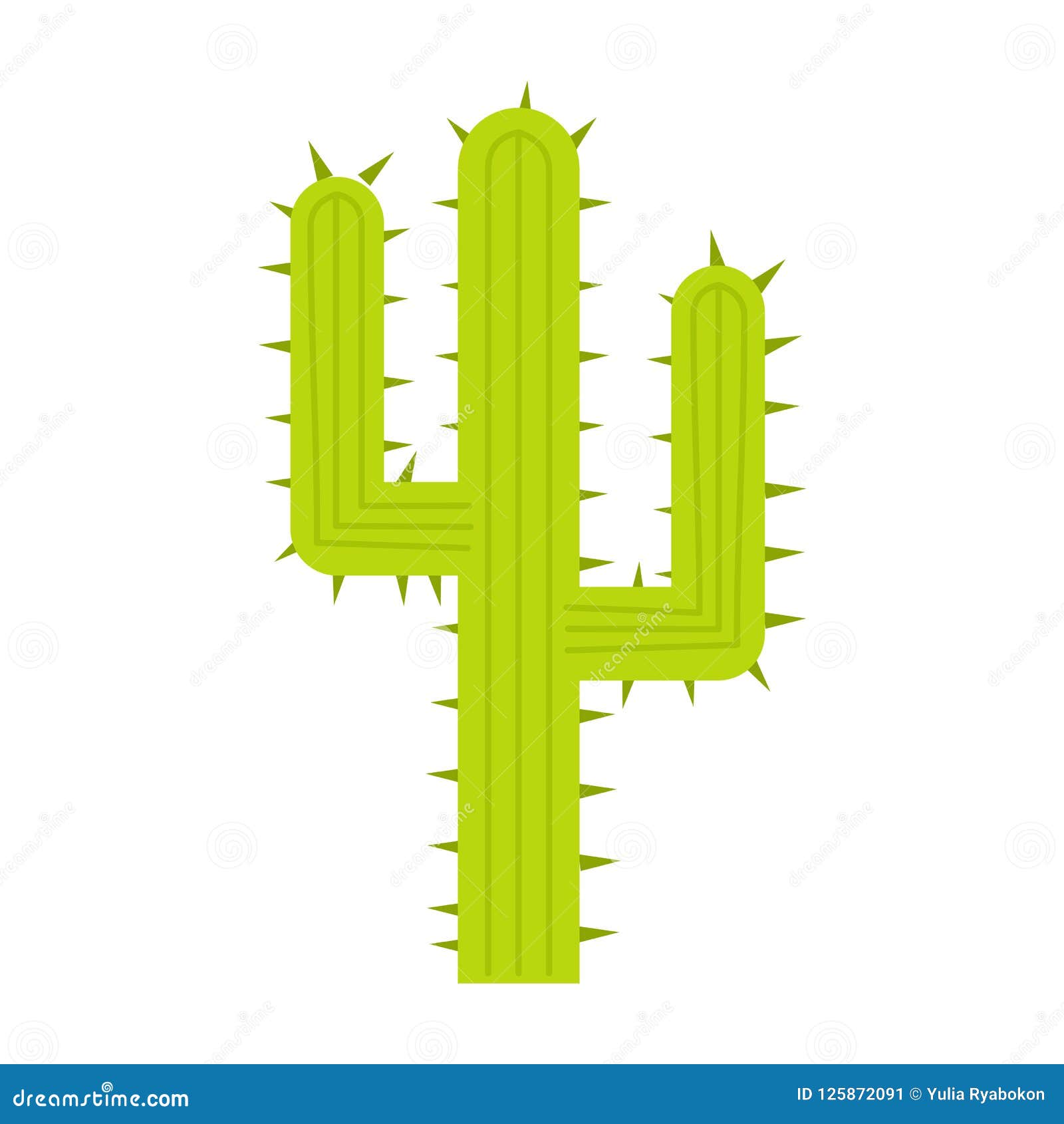 Cactus icon flat stock illustration. Illustration of desert - 125872091