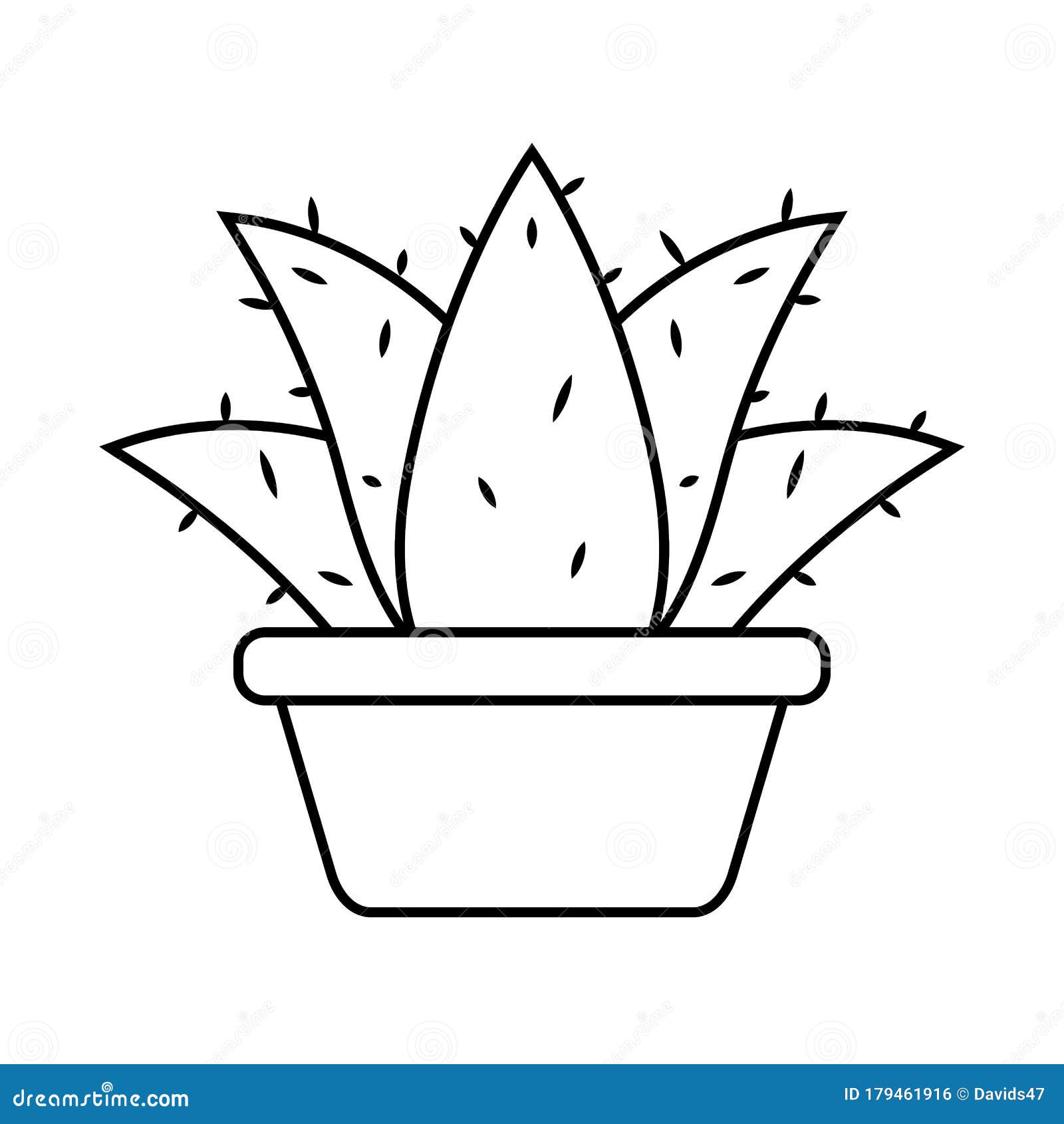 Cactus icon in a pot plant stock vector. Illustration of outline ...