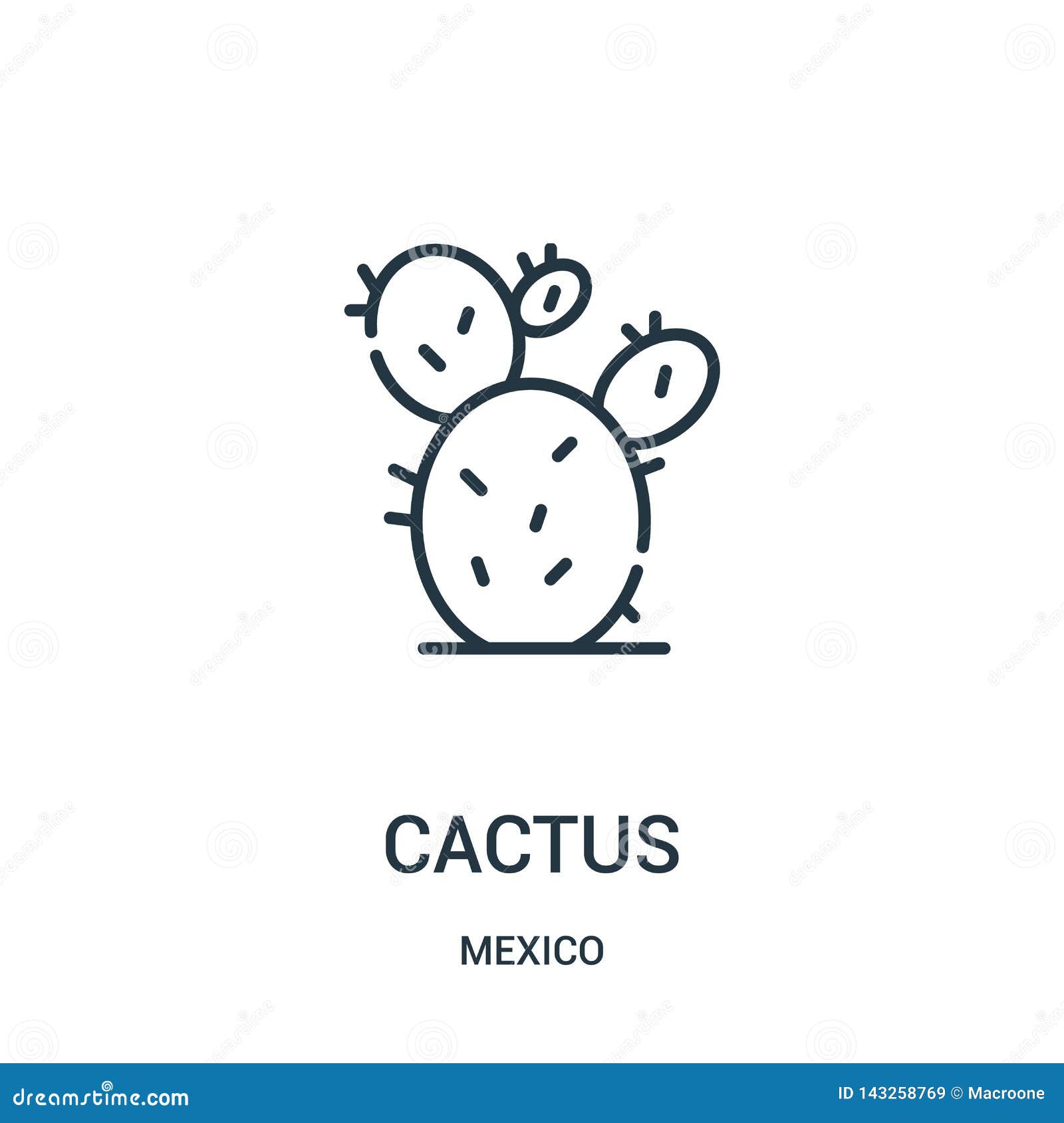 Cactus Icon Vector from Mexico Collection. Thin Line Cactus Outline ...
