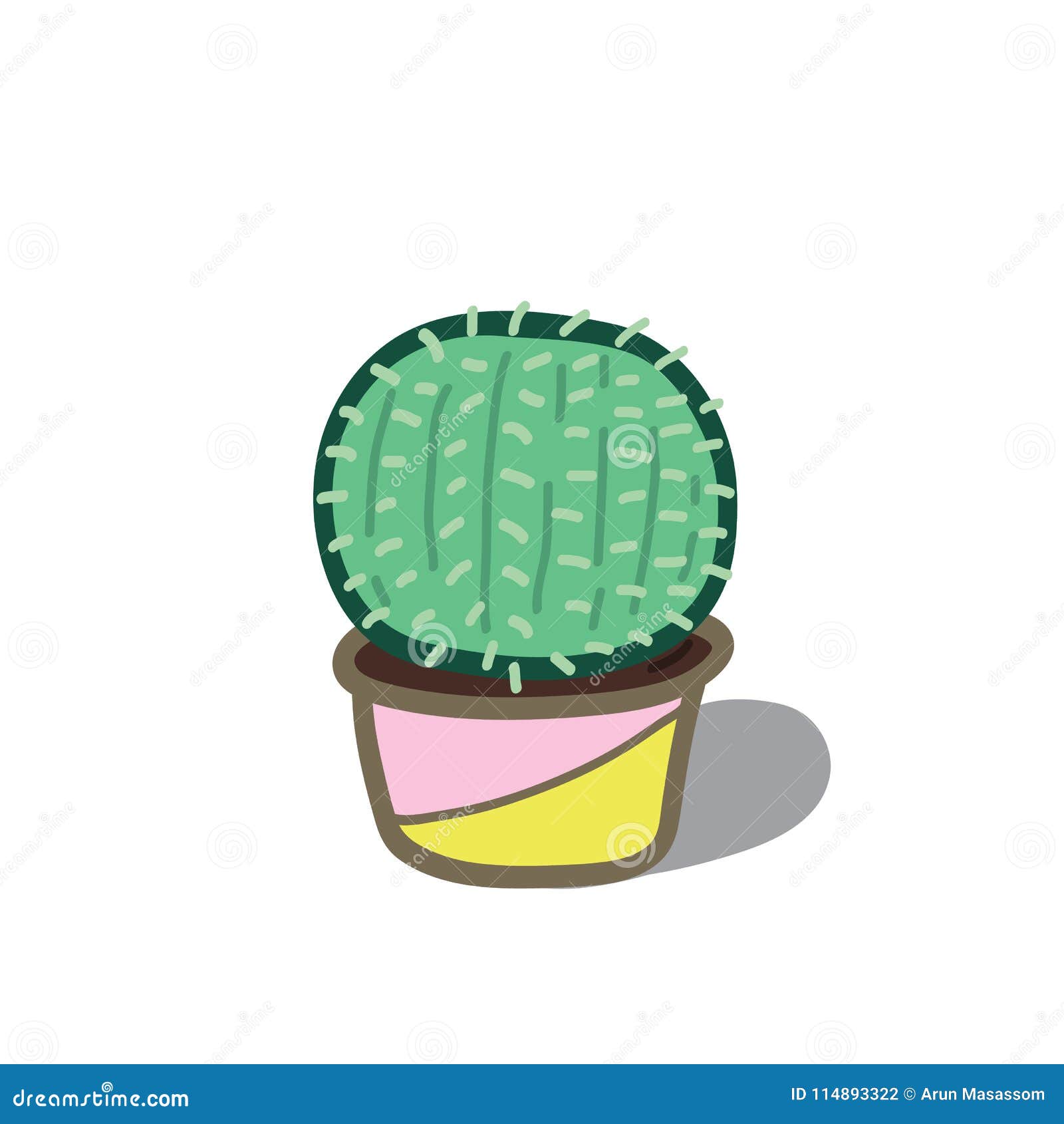 Cartoon Illustration of a Cactus Tree Stock Illustration - Illustration ...