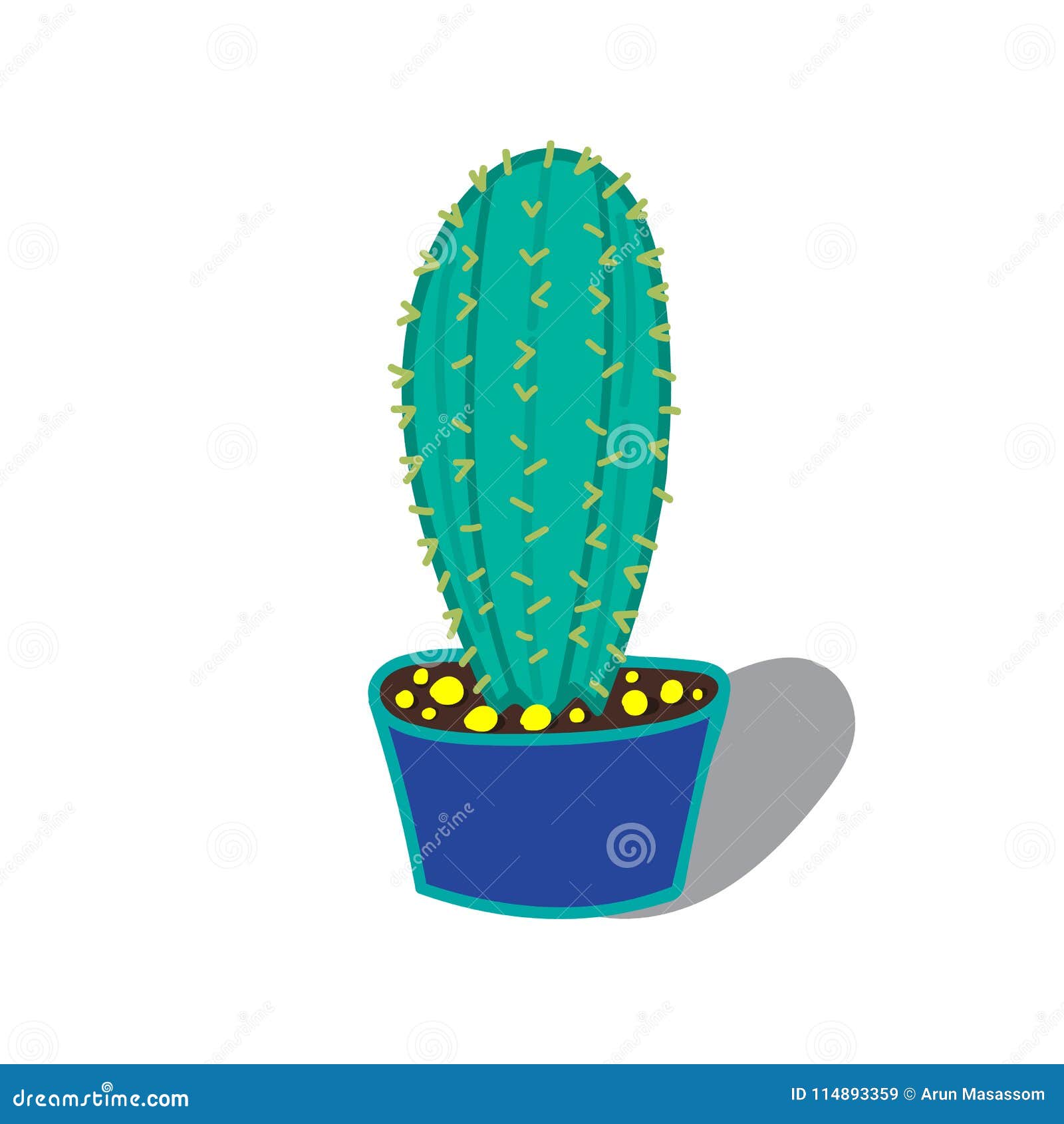 Cartoon Illustration of a Cactus Tree Stock Illustration - Illustration ...