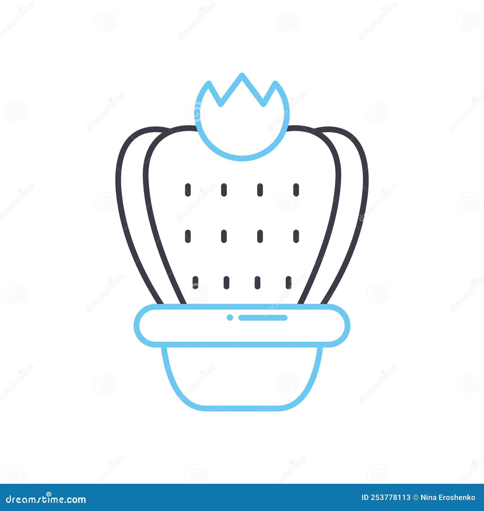 Cactus Line Icon, Outline Symbol, Vector Illustration, Concept Sign ...