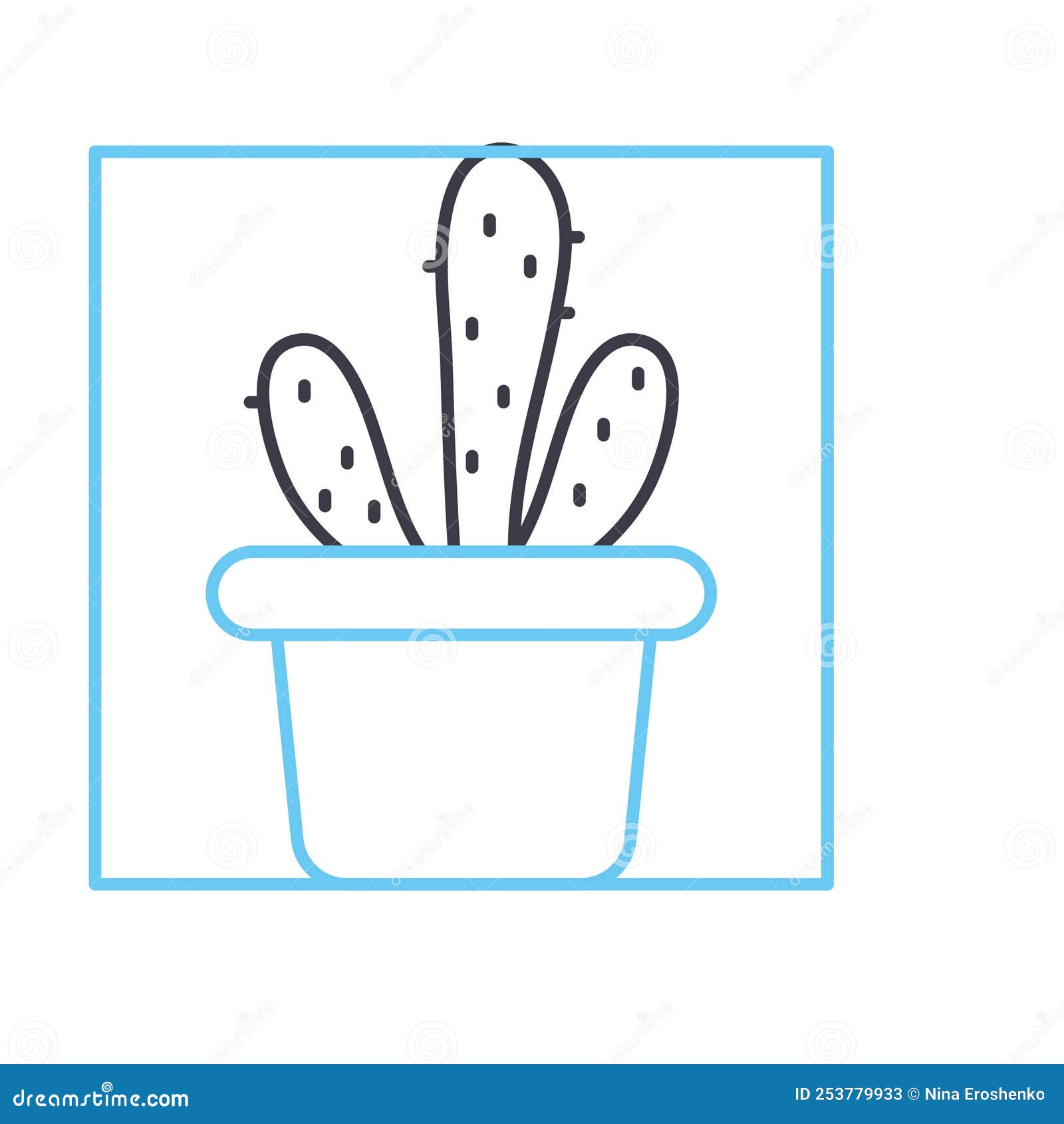 Cactus Line Icon, Outline Symbol, Vector Illustration, Concept Sign ...