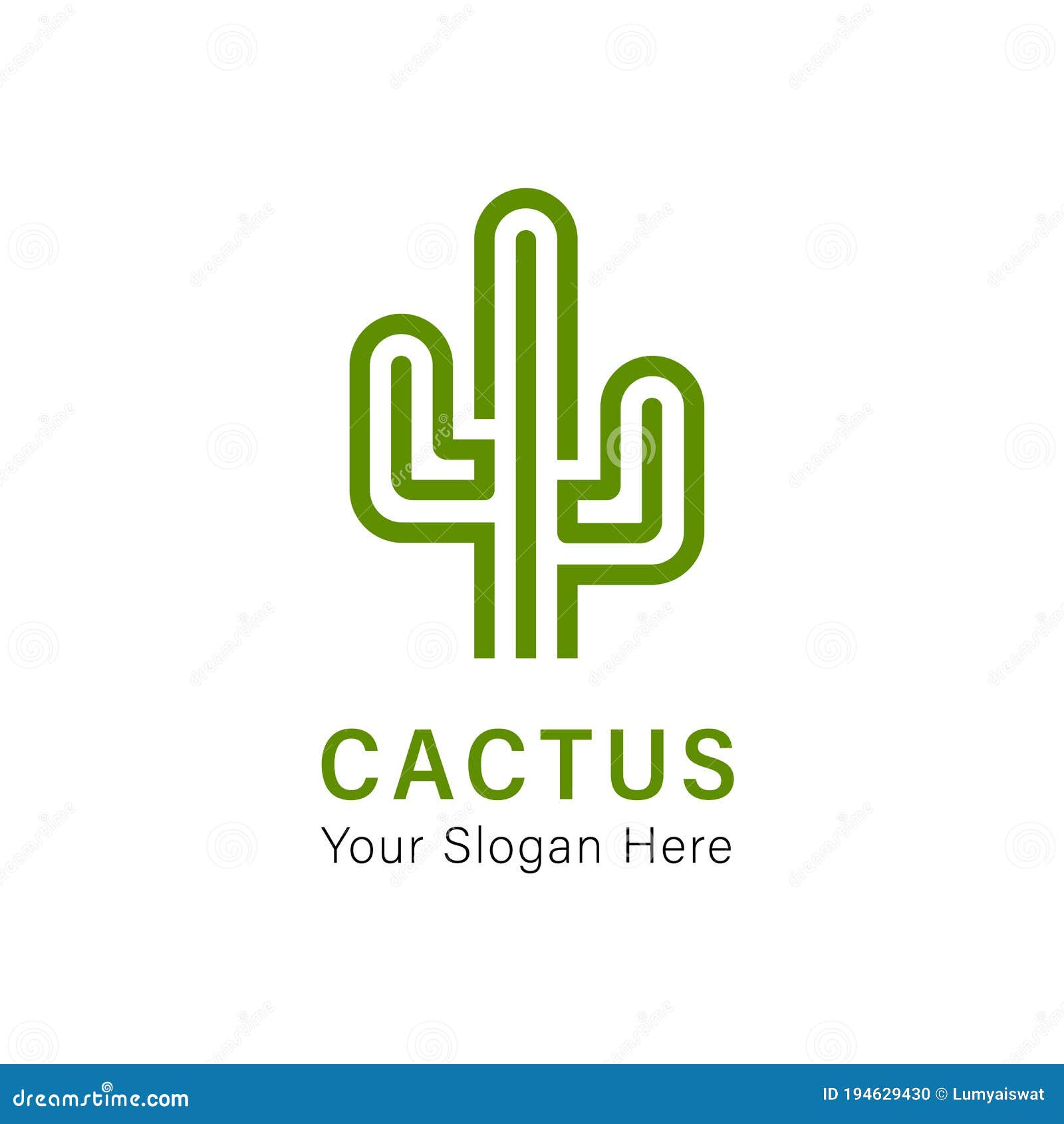 Cactus Logo Design, Creative Emblem With Potted Plant Vector ...