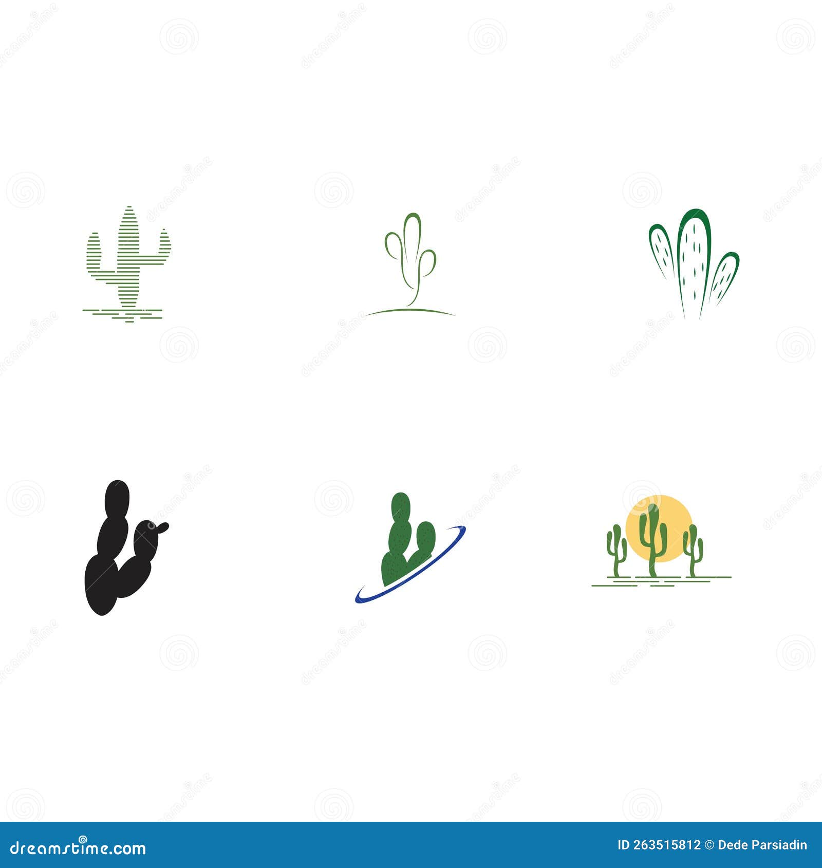 Cactus Logo Design Vector Illustrations Stock Vector - Illustration of ...