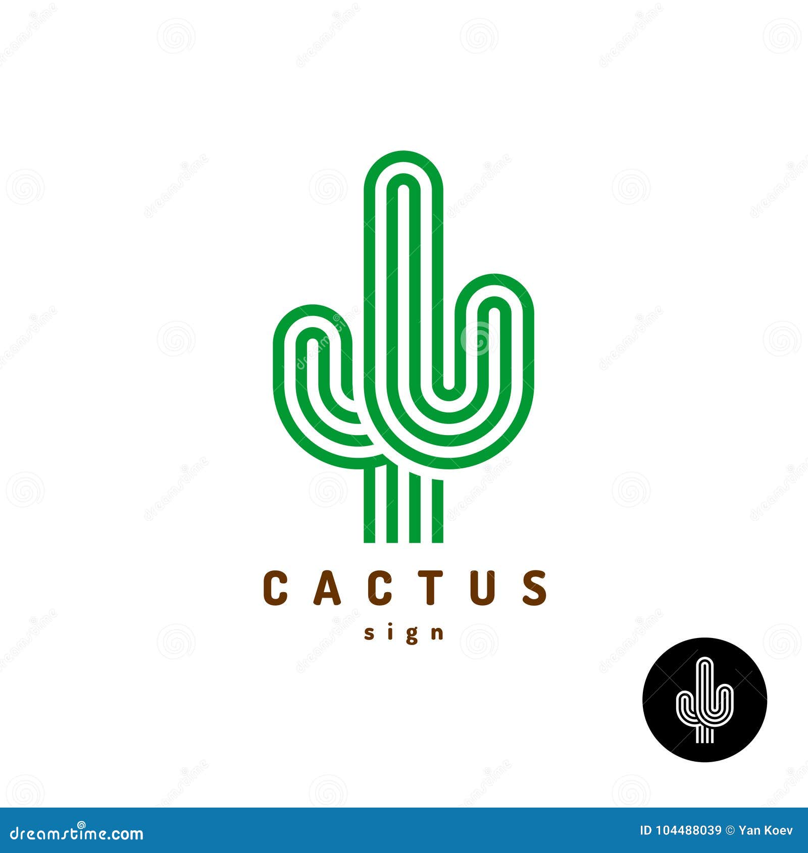 Cactus Logo Design, Creative Emblem With Potted Plant Vector ...