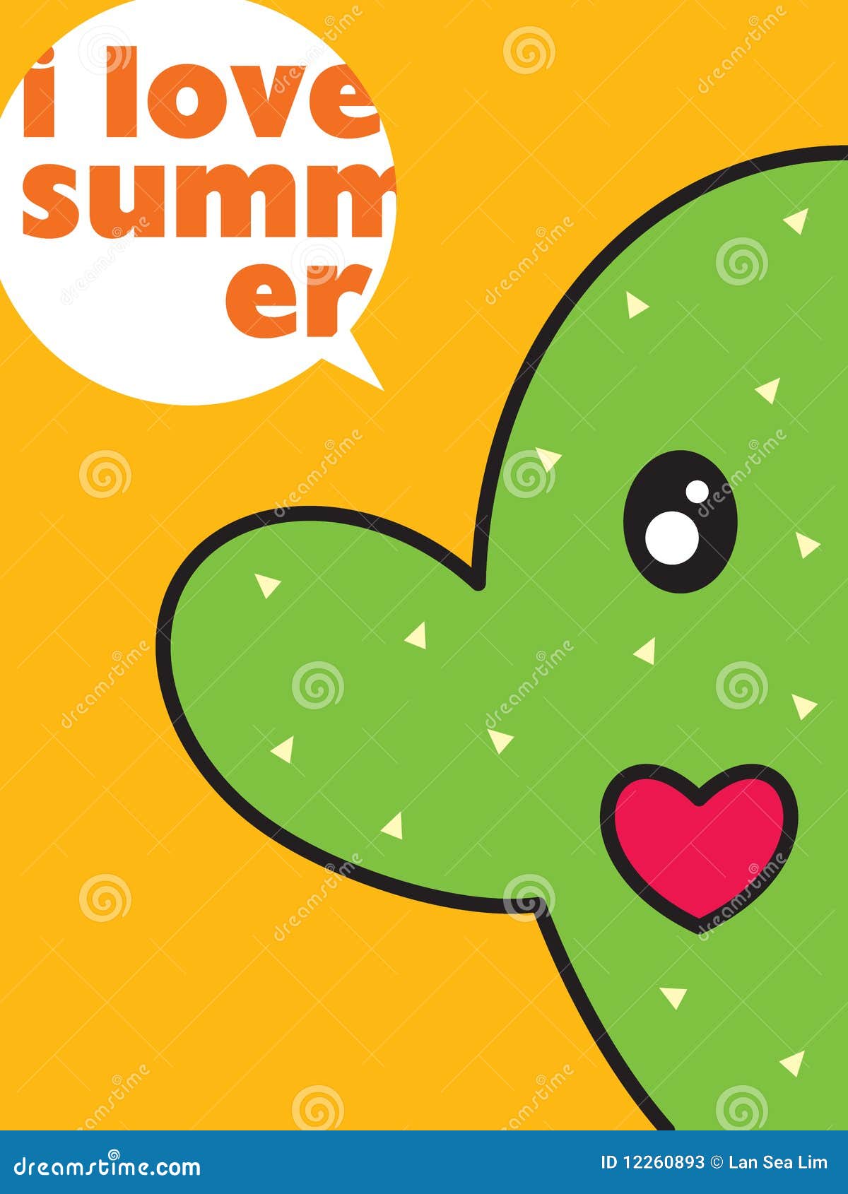 Cactus love stock vector. Illustration of pattern, heart - 12260893