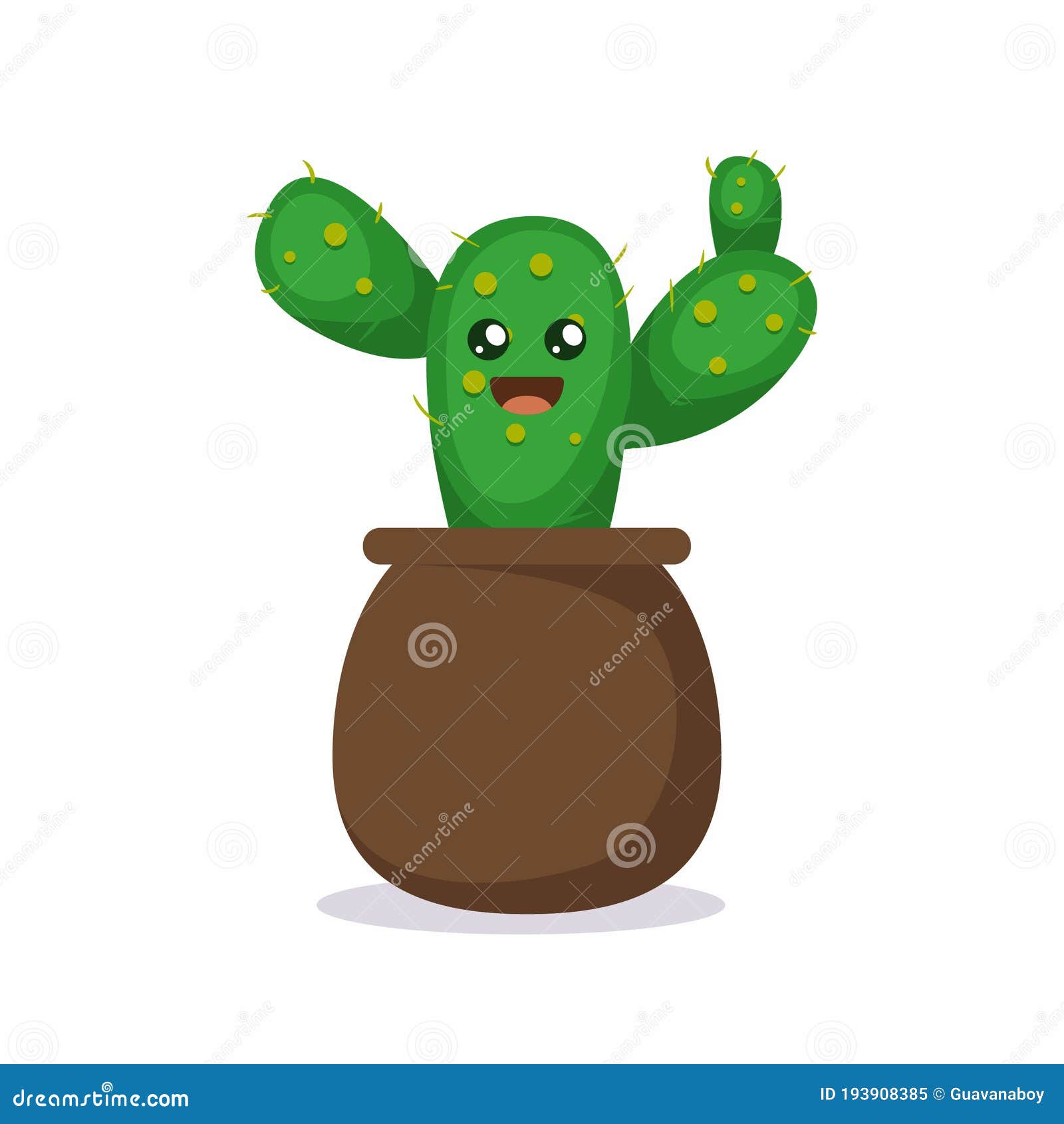 Cute Cactus Mascot Succulent Design Illustration Stock Vector ...