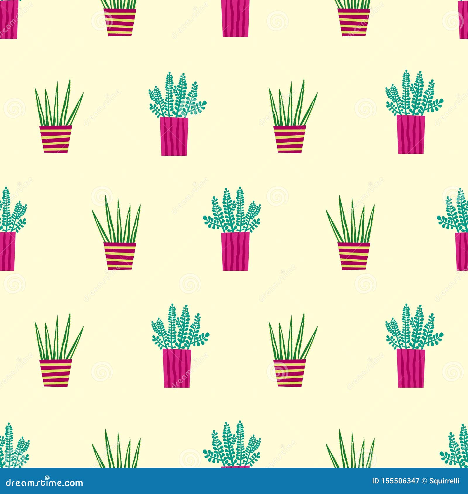 Cactus Cacti Succulents Houseplant Seamless Repeat Pattern Stock Vector ...