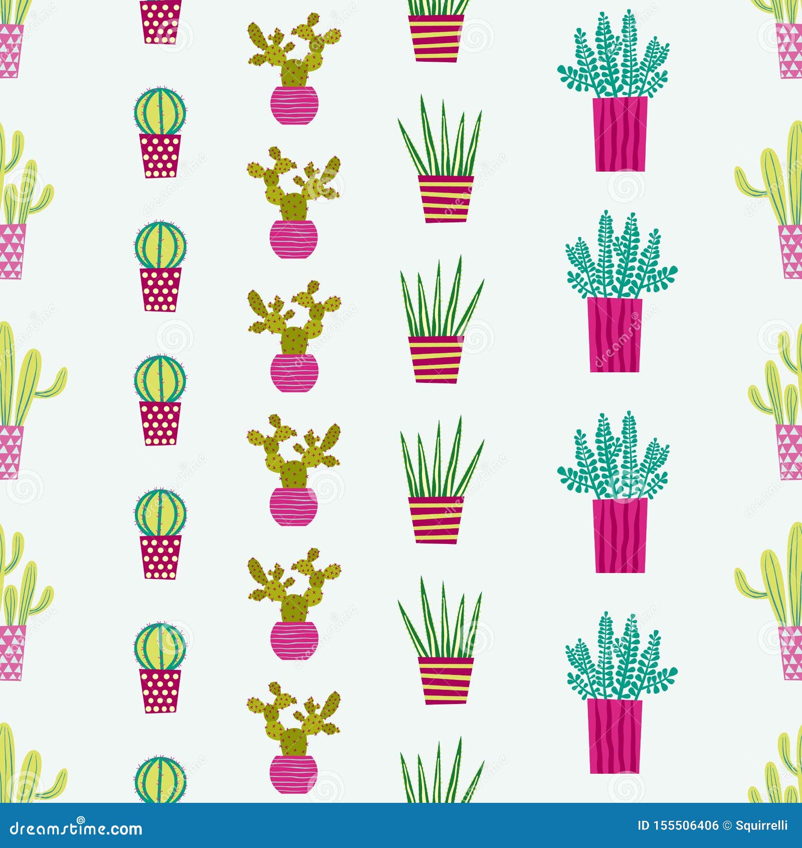 Cactus Cacti Succulents Houseplant Seamless Repeat Pattern Stock Vector ...